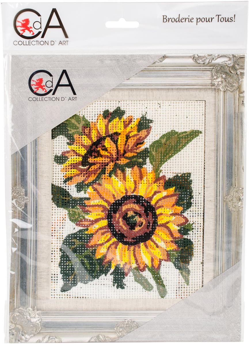 Amazon.com: RTO Sunflowers Collection D'Art Stamped Needlepoint Kit