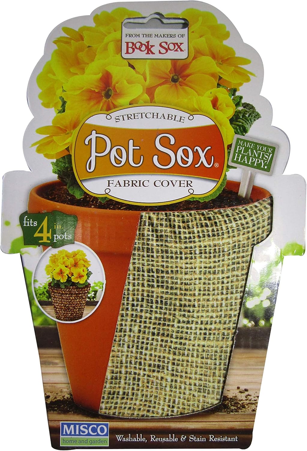 Amazon.com : Pot Sox Stretchable Fabric Planter Cover to Cover Flower ...