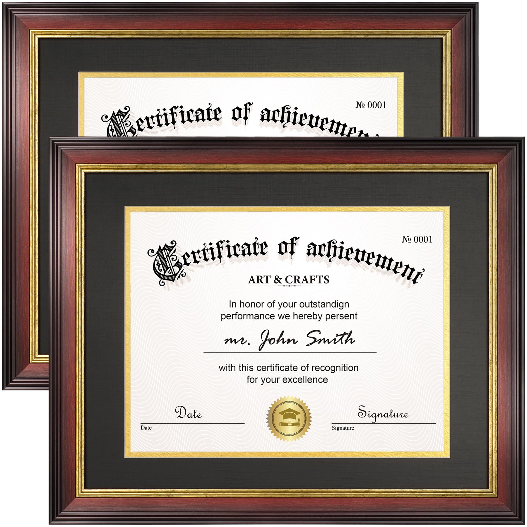 Amazon.com - Yaetm 11x14 Diploma Frame with Mat for 8.5x11 Certificate ...