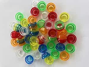 a2bsales 60 x Translucent Coloured Stacking Sorting Counters - Early Learning & Motor Skills ...