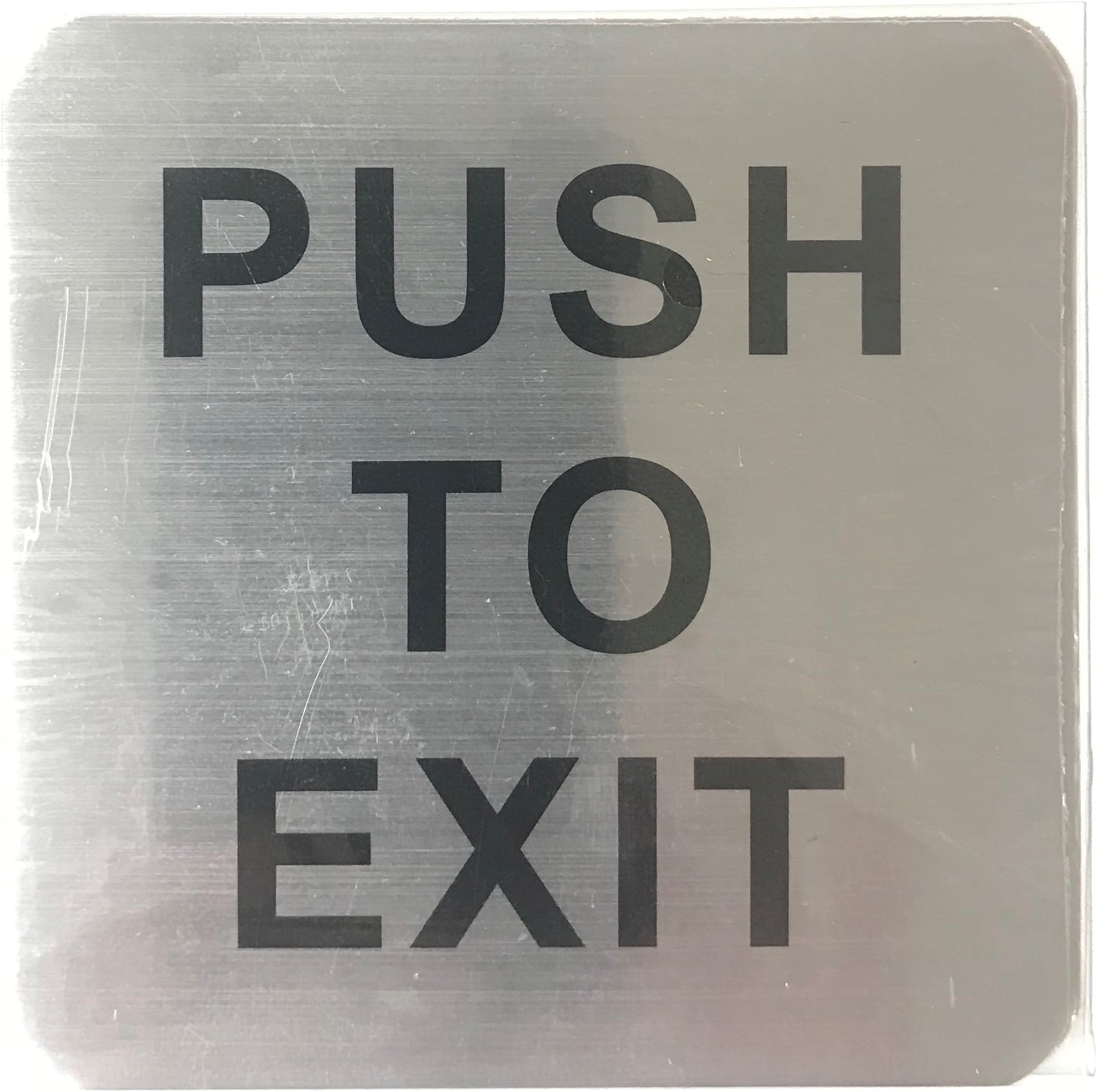 Amazon.com: Signs ByLITA Circle Push Button To Exit Sign (Brushed ...