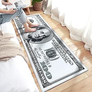 Amazon.com: dndsim Money Rug, (63"X24"),100 Dollar Bill Rug,Cool Rugs ...