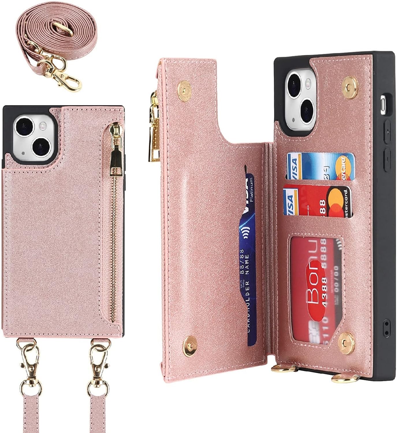 Amazon.com: Jaorty Crossbody Wallet Case for iPhone 14 with Card Slot ...