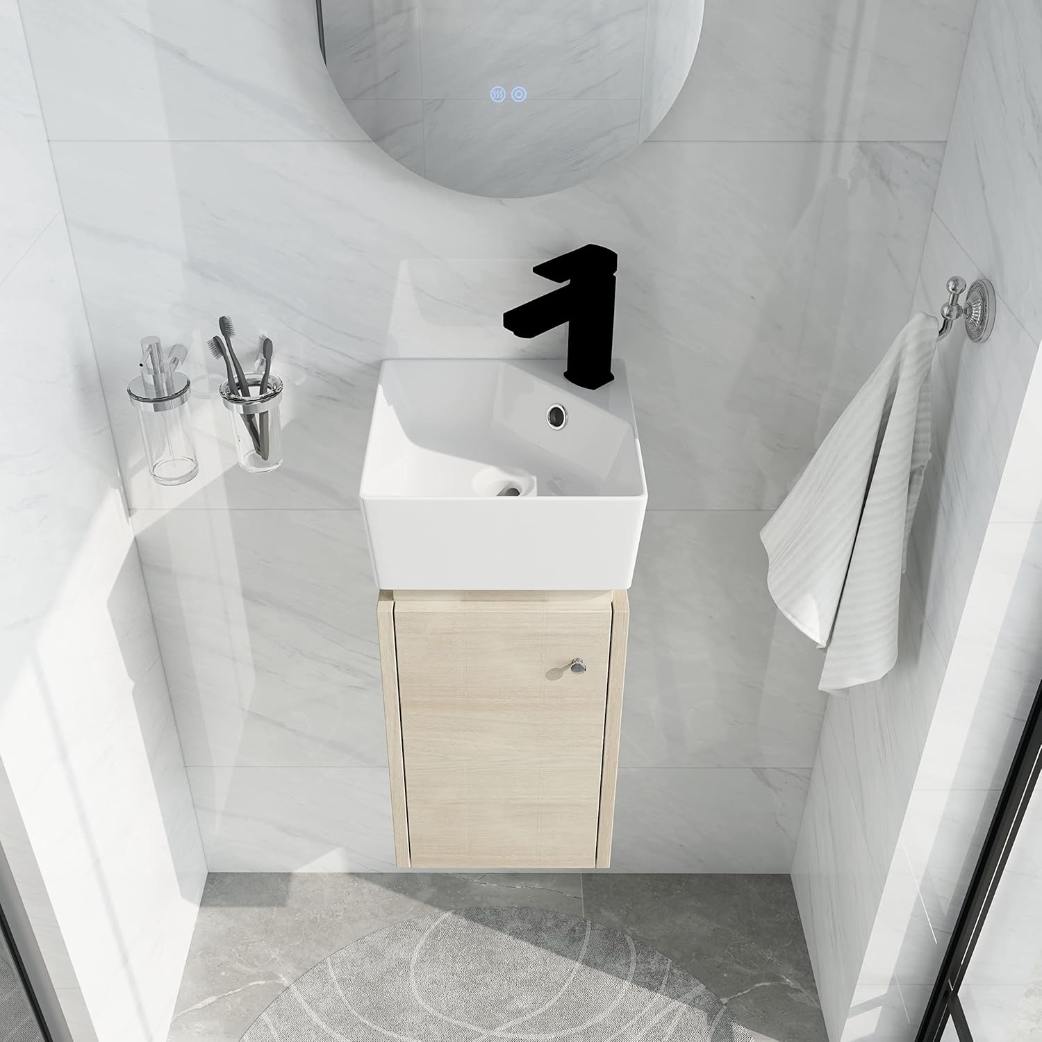 Amazon.com: ARTCHIRLY 12 Inch x 12 Inch Modern Bathroom Vanity with ...