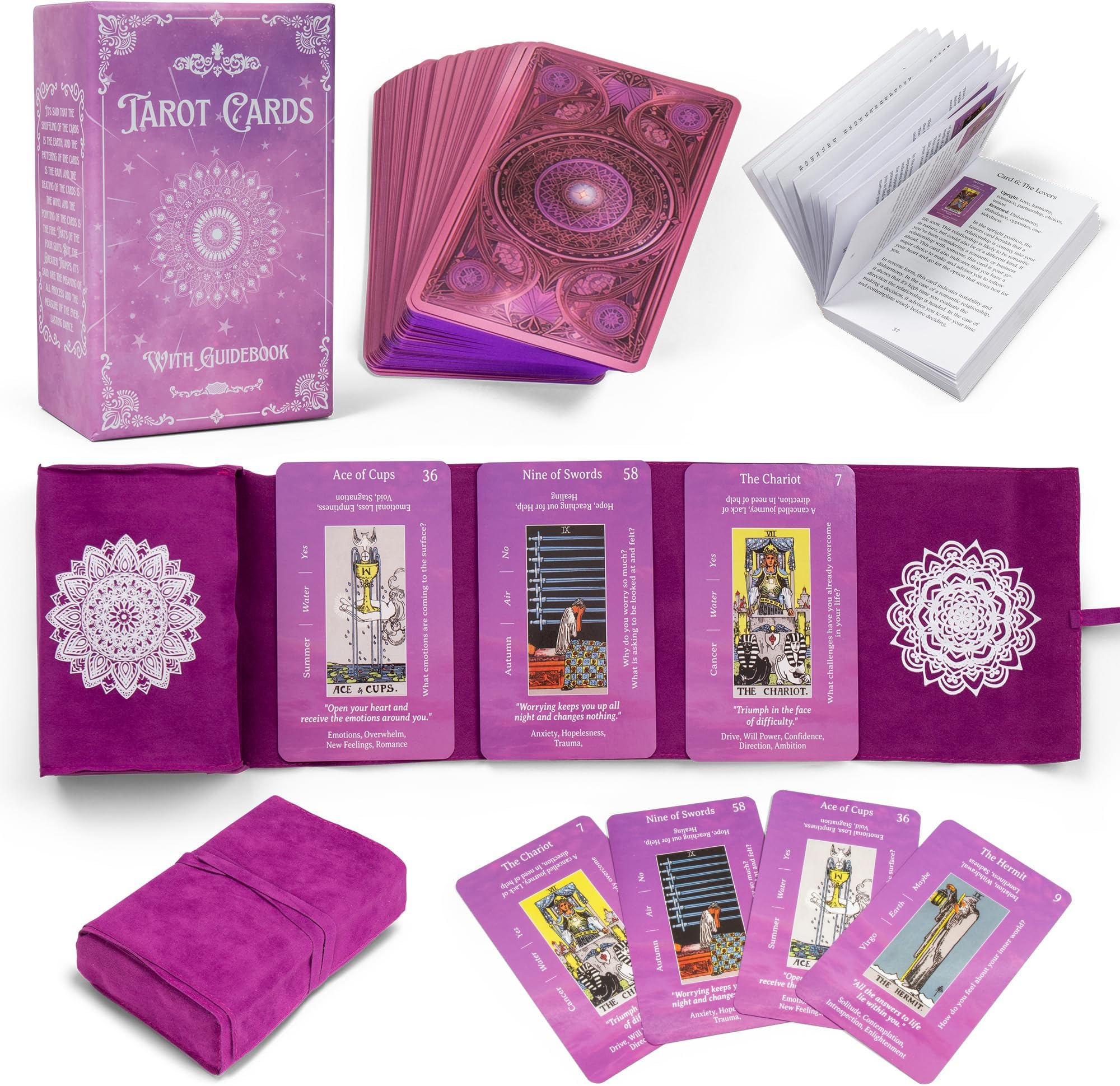 Luna Somnia Tarot Deck with Guidebook & Box - 78 Cards Complete Full ...
