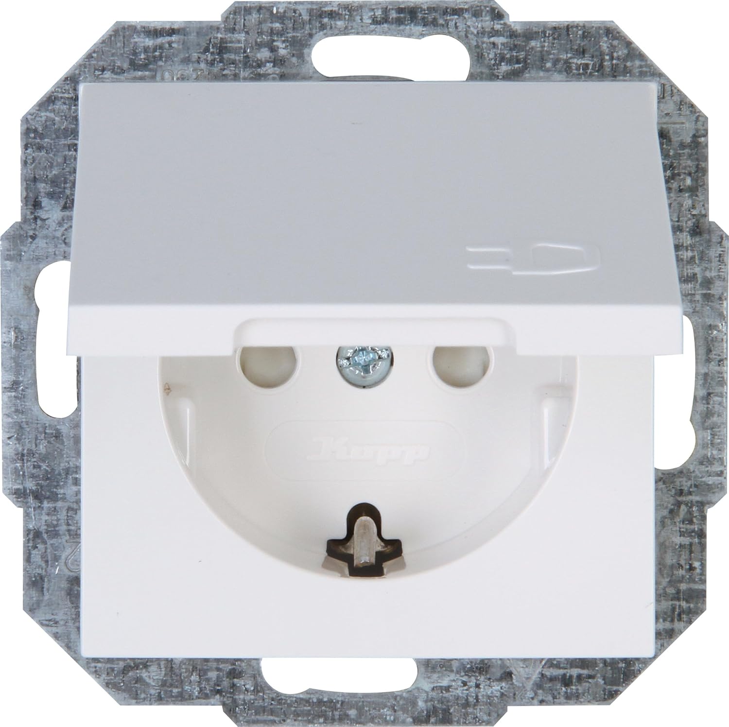 Kopp Athenis Schutzkontakt-Steckdose mit Deckel, 1-fach mit ...