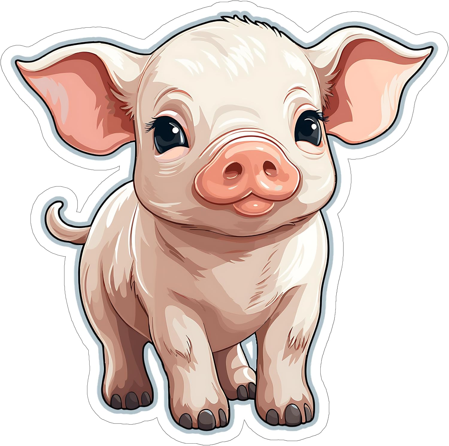 Amazon.com: Pig Sticker 4 Inch Farm Animal Pot-Bellied Mini Pig Pig ...