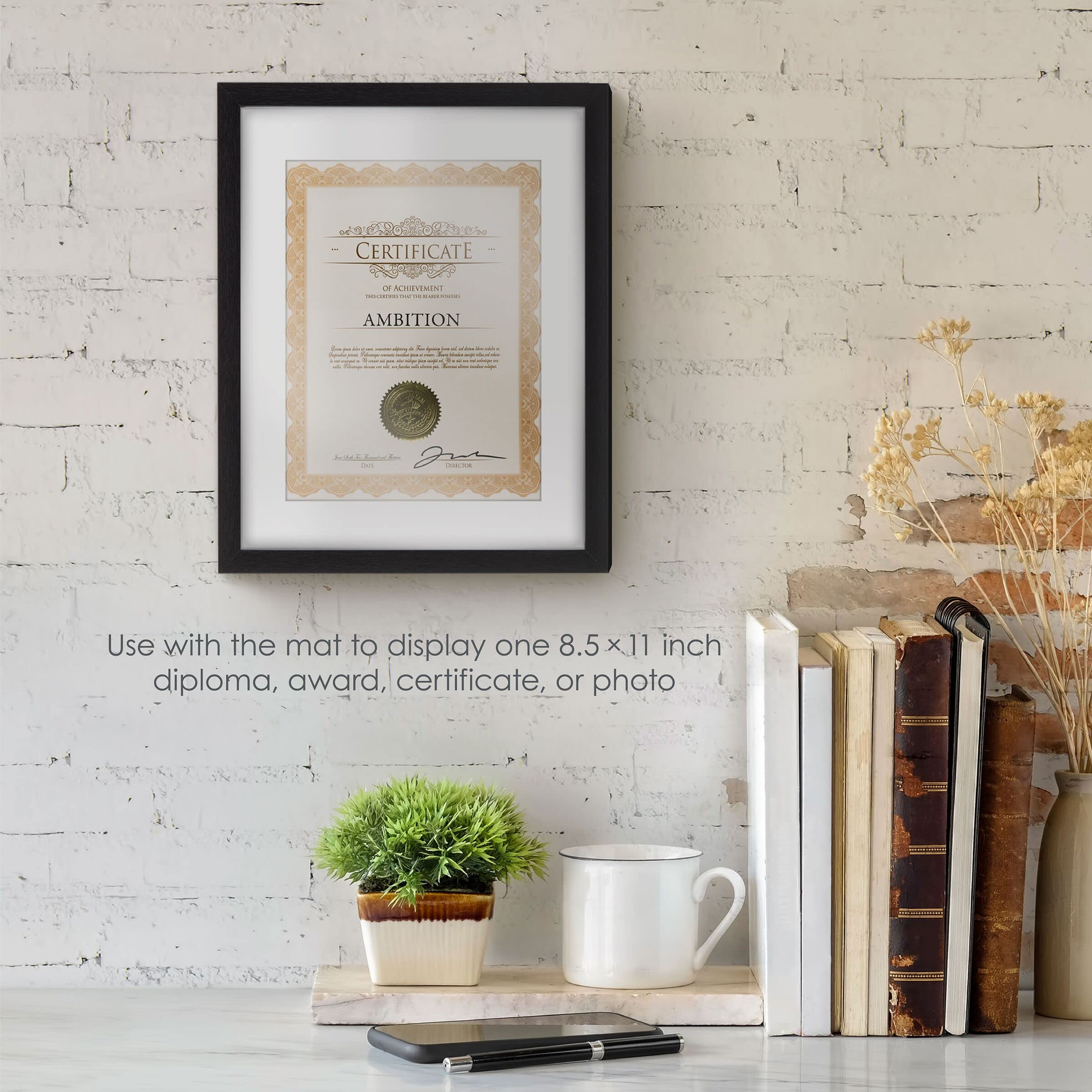 Snapklik.com : 15x12 Inch Black Matted Wood Certificate Frame- Displays ...