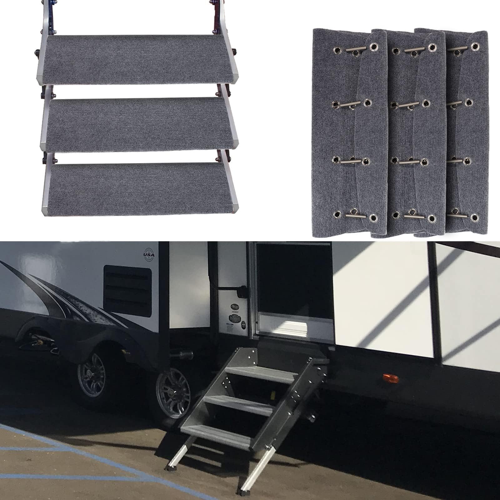 Amazon.com: weruisi RV Step Covers 3 Pack RV Step Rugs Camper Stair ...