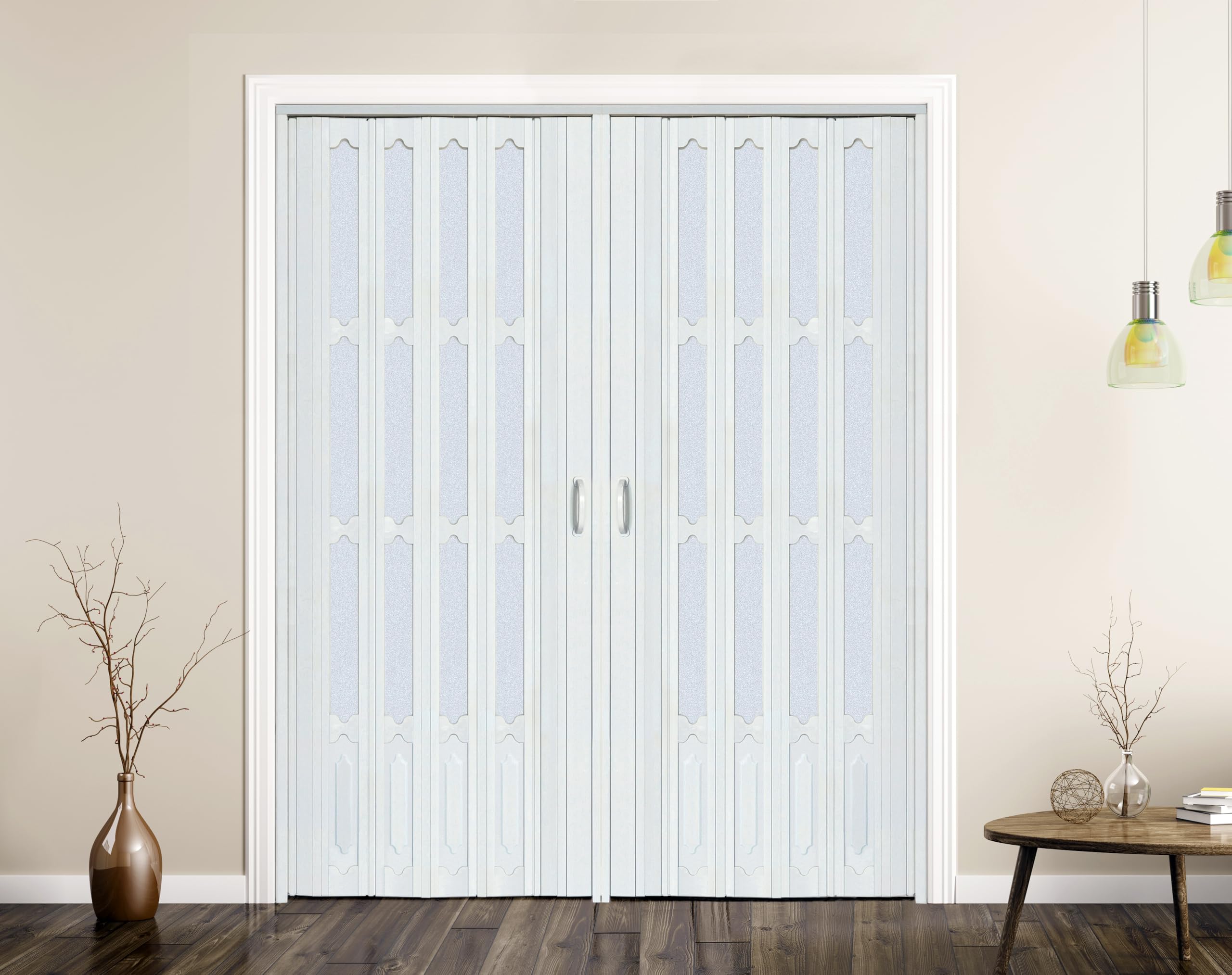 DIYHD 72X80in Interior Double Accordion Door,Bi Folding Closet Door ...
