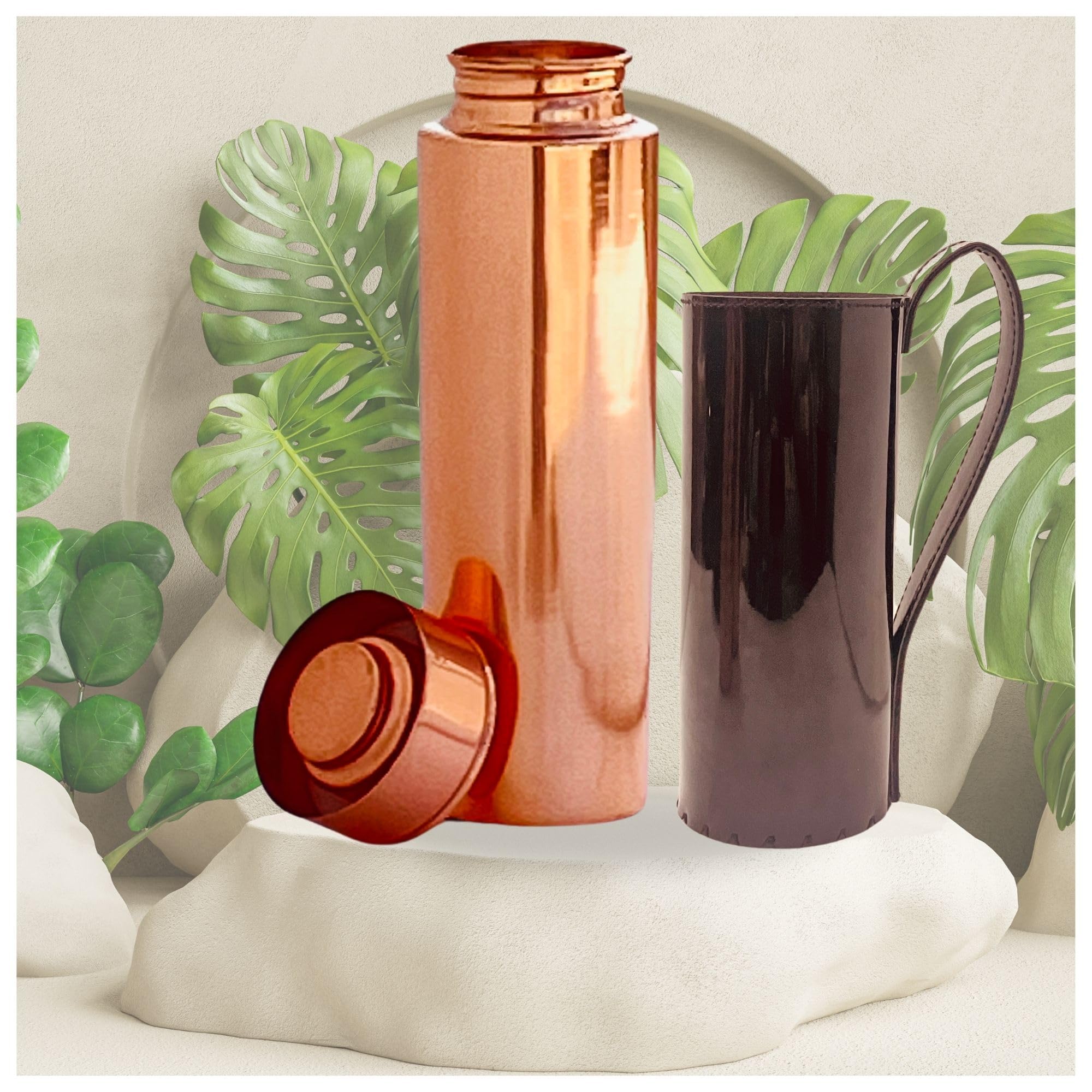 Amazon.com: GUAAFA Copper Water Bottle -32oz Handmade Ayurvedic 100% ...