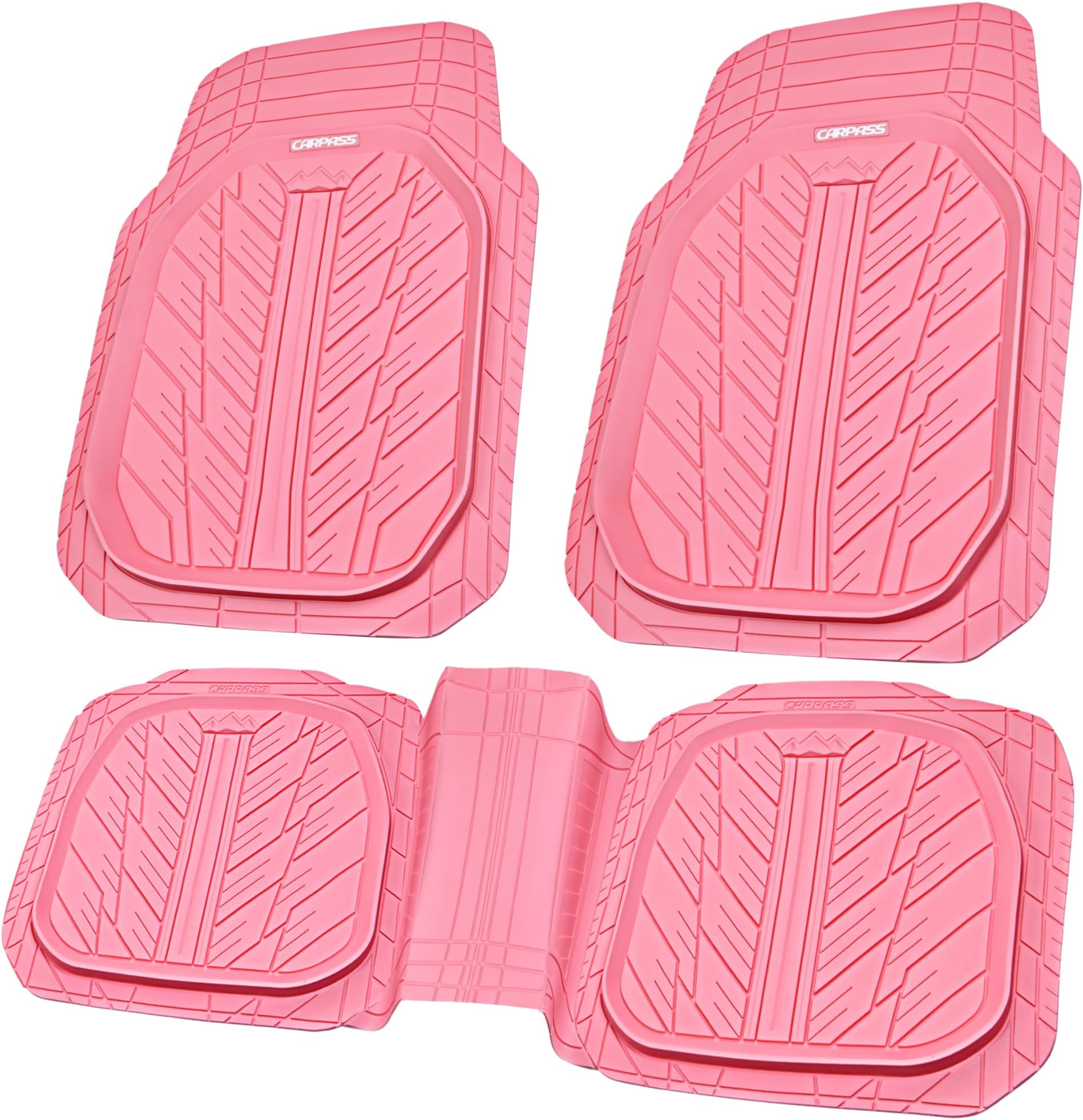 Amazon.com: CAR PASS DeepDish Pink Floor Mats for Cars Full Set,Heavy ...
