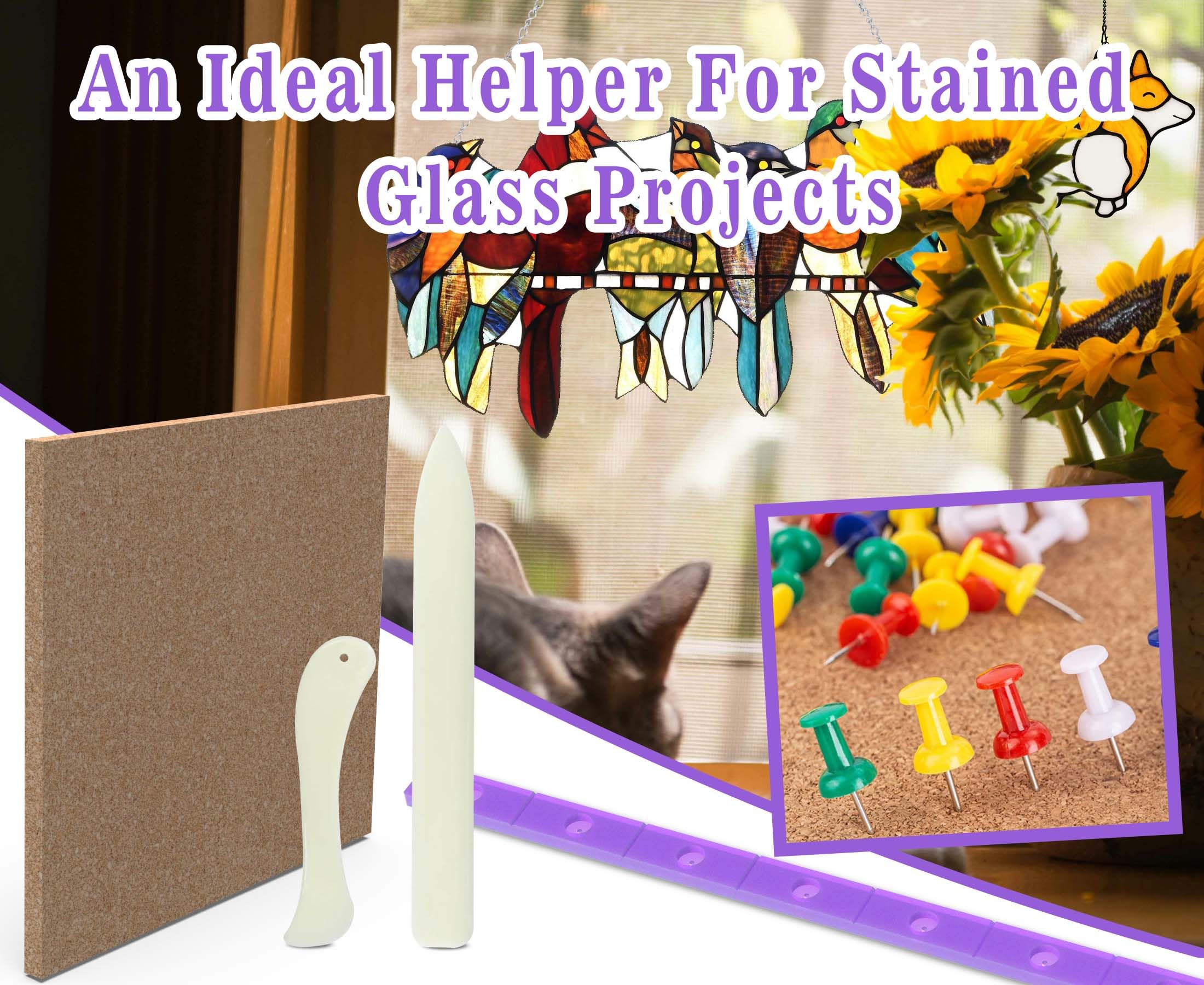 Pin Stained Glass Desktop Stained Glass 118 Pc Kit Aluminum Blocks