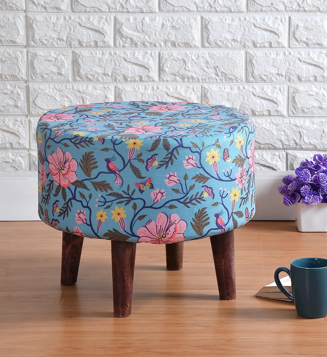 SHABDENTERPRISES Printed Ottoman Pouffes Stool for Living Room Sitting ...