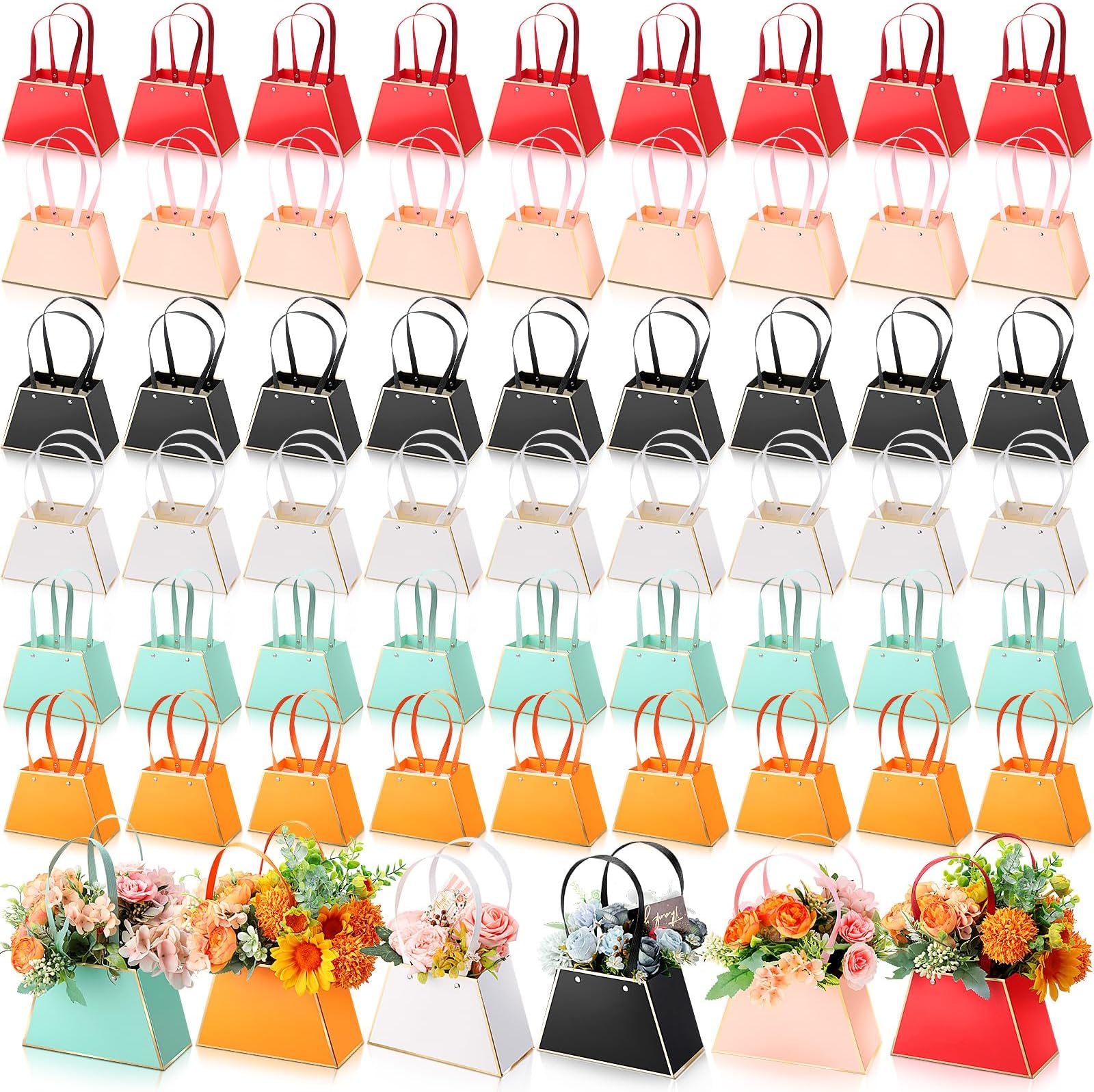 Amazon.com: Noveread 12 Pcs Flower Bags Flower Boxes for Bouquets ...
