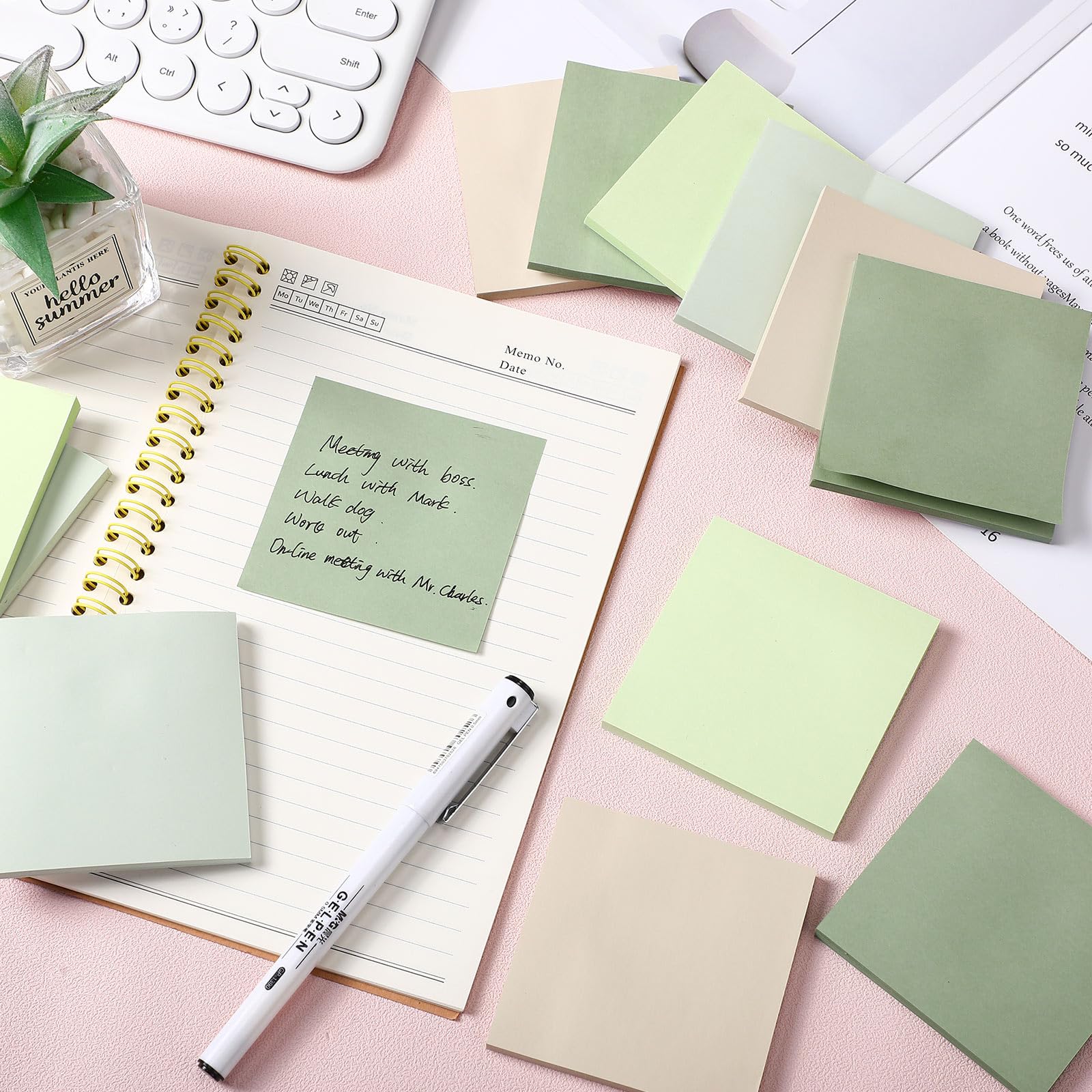 Snapklik.com : 12 Pads Sage Green Sticky Notes 3x3, Self Stick Notes ...