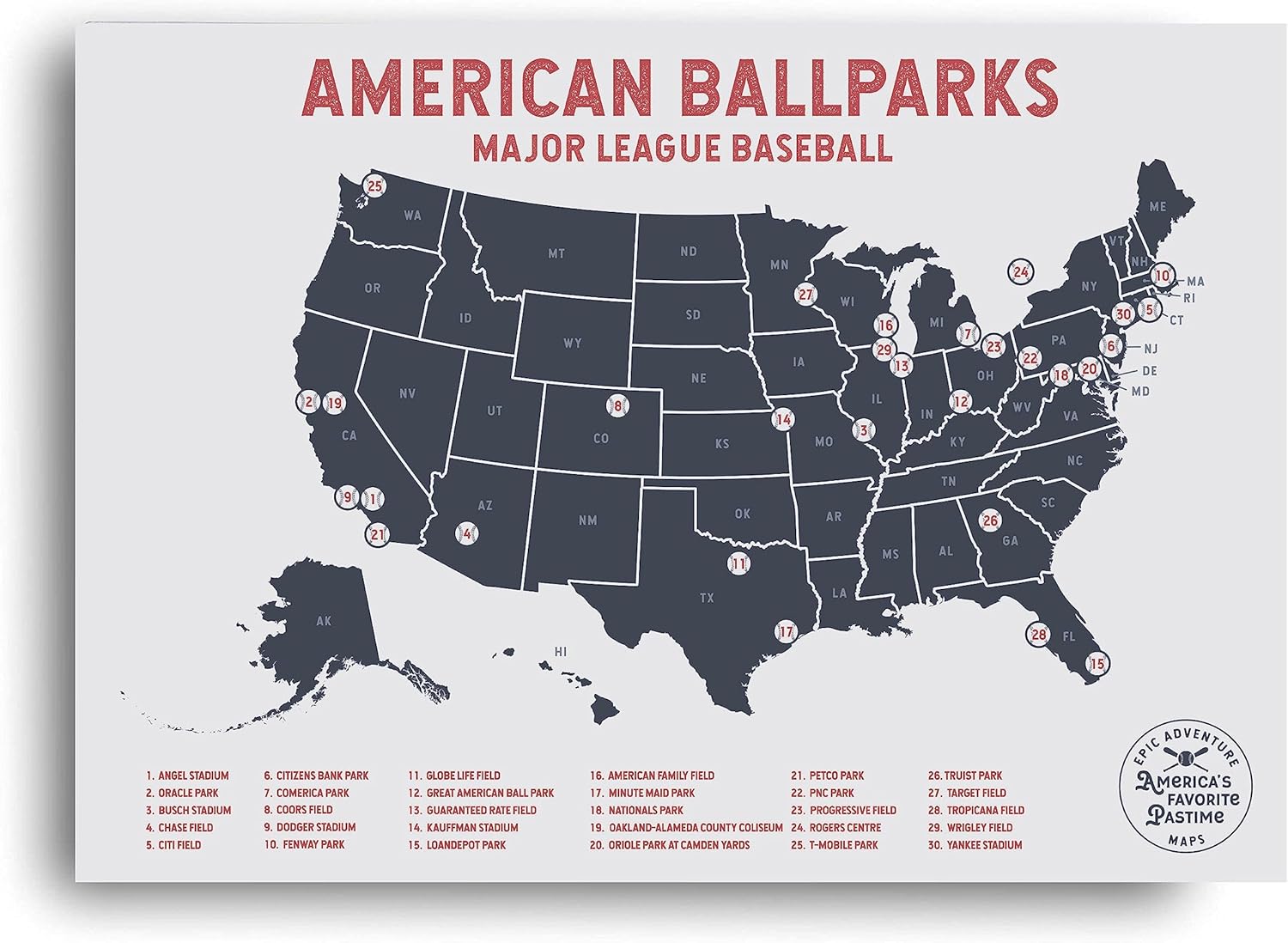 MLB Poster Magnetic Frame - Track Your Travels to Philippines | Ubuy