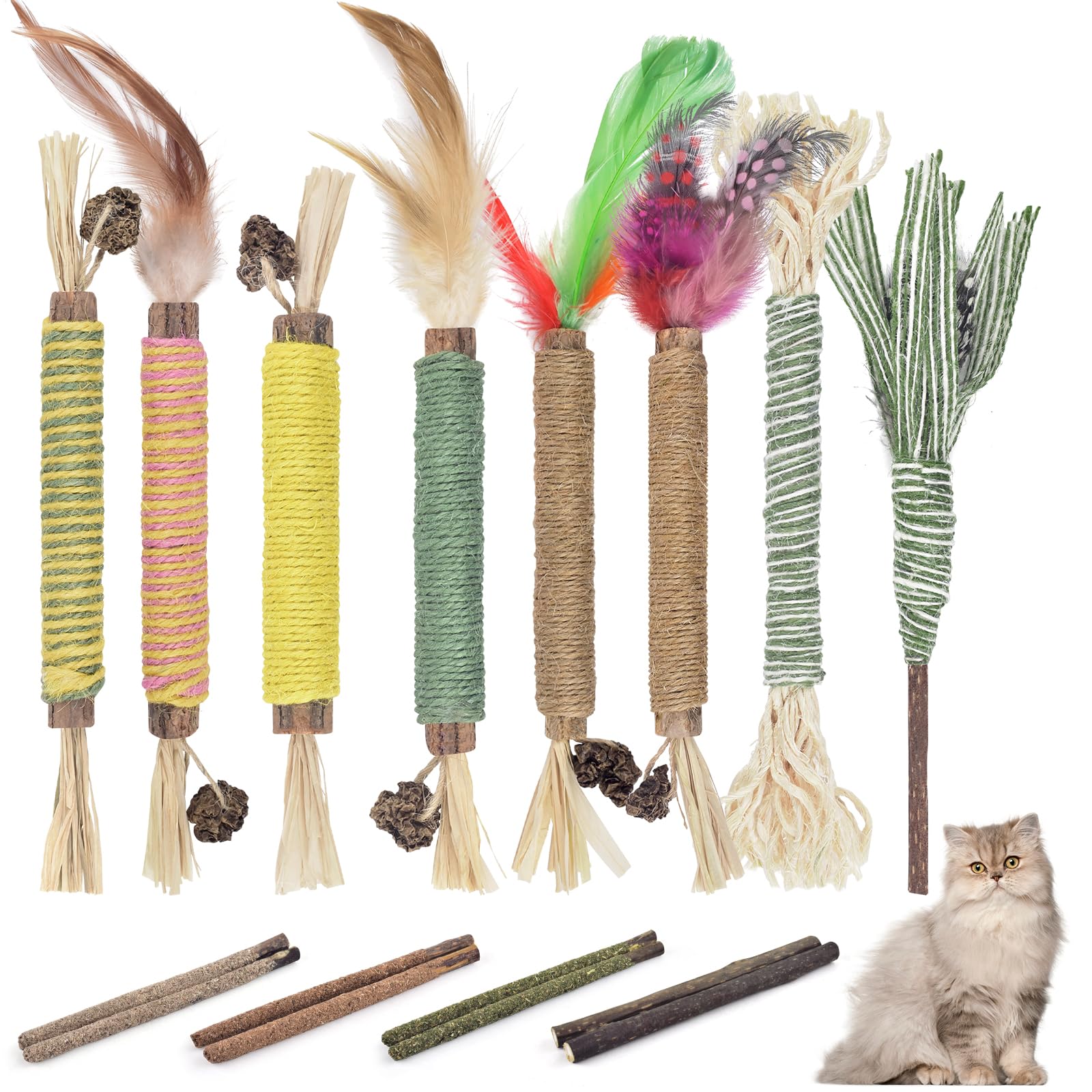 Amazon.com : Bissap 16 PCS Silvervine Chew Sticks for Cats, Catnip Chew ...