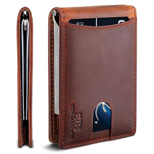 Snapklik.com : SERMAN BRANDS RFID Blocking Slim Bifold Genuine Leather ...