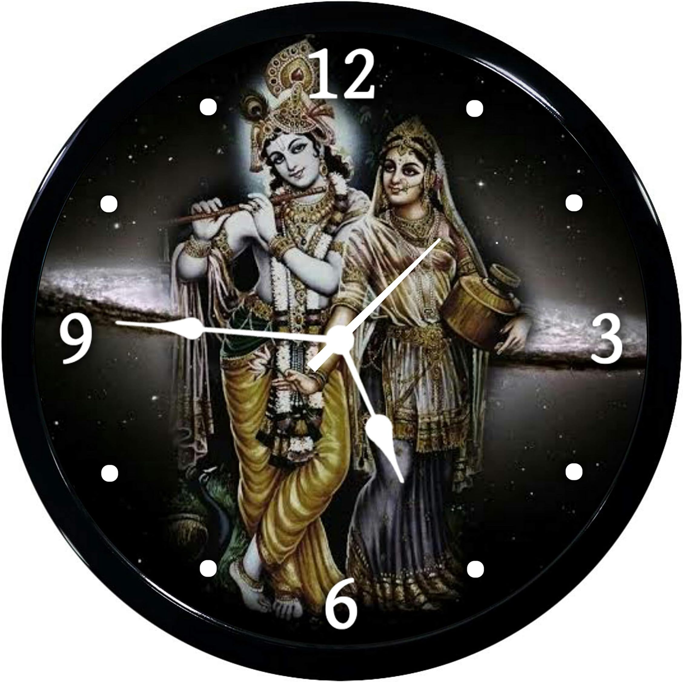 Buy LUSTER Plastic Radha Krishna Wall Clock (Multicolour, 30 x 35 cm ...