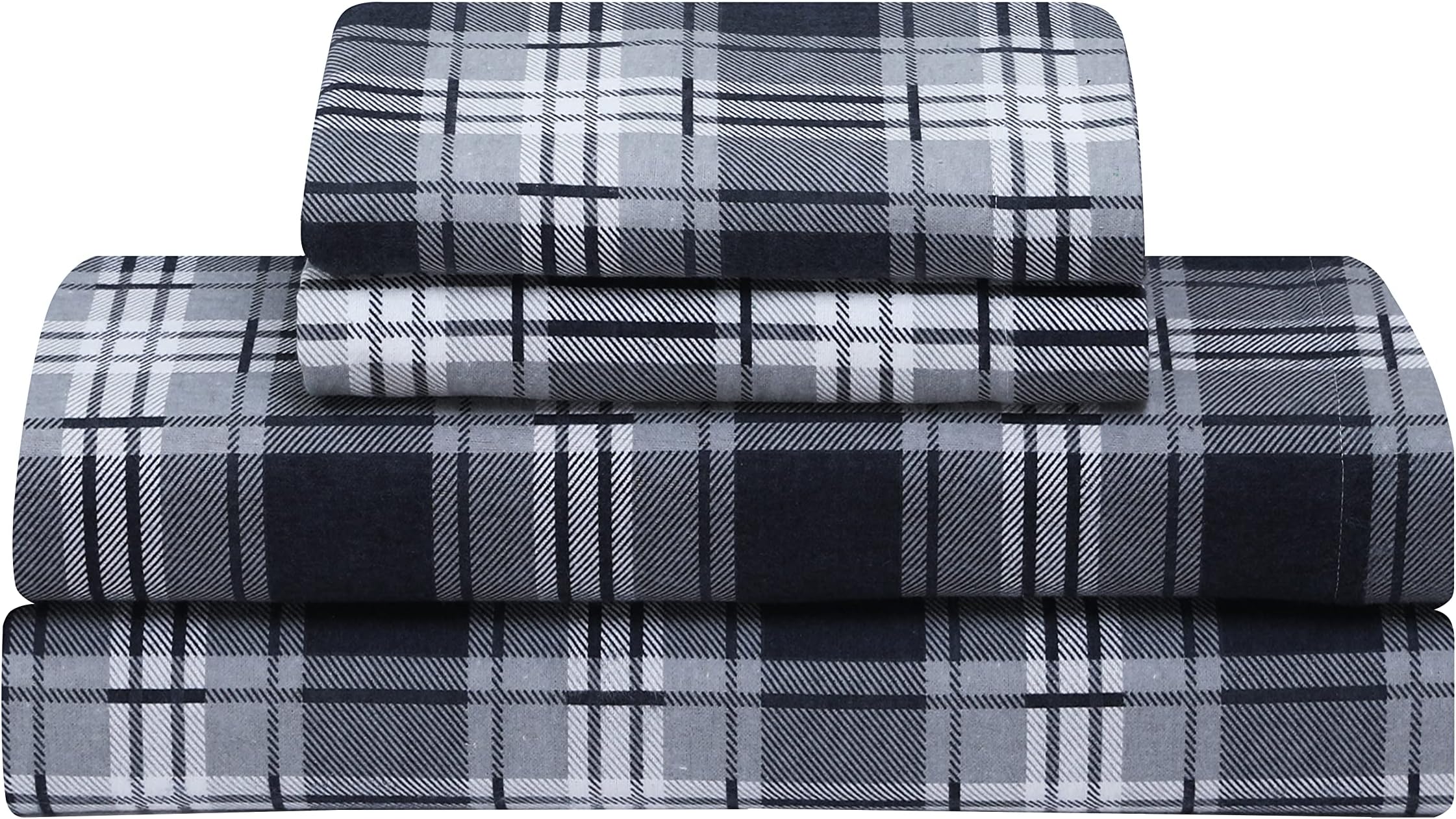 Amazon.com: Bare Home Flannel Sheet Set Prints, 100% Cotton, Velvety ...