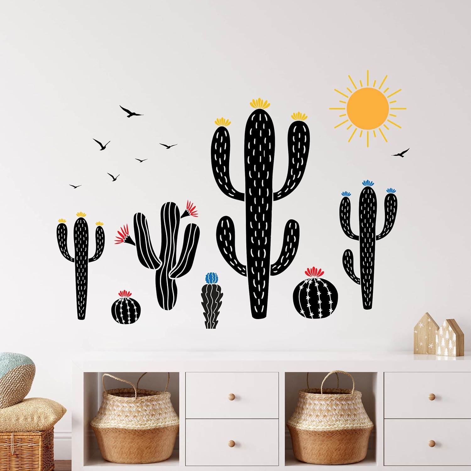 Amazon.com: Baby Nursery Decor Cactus Wall Decal - Cactus Wall Stickers ...