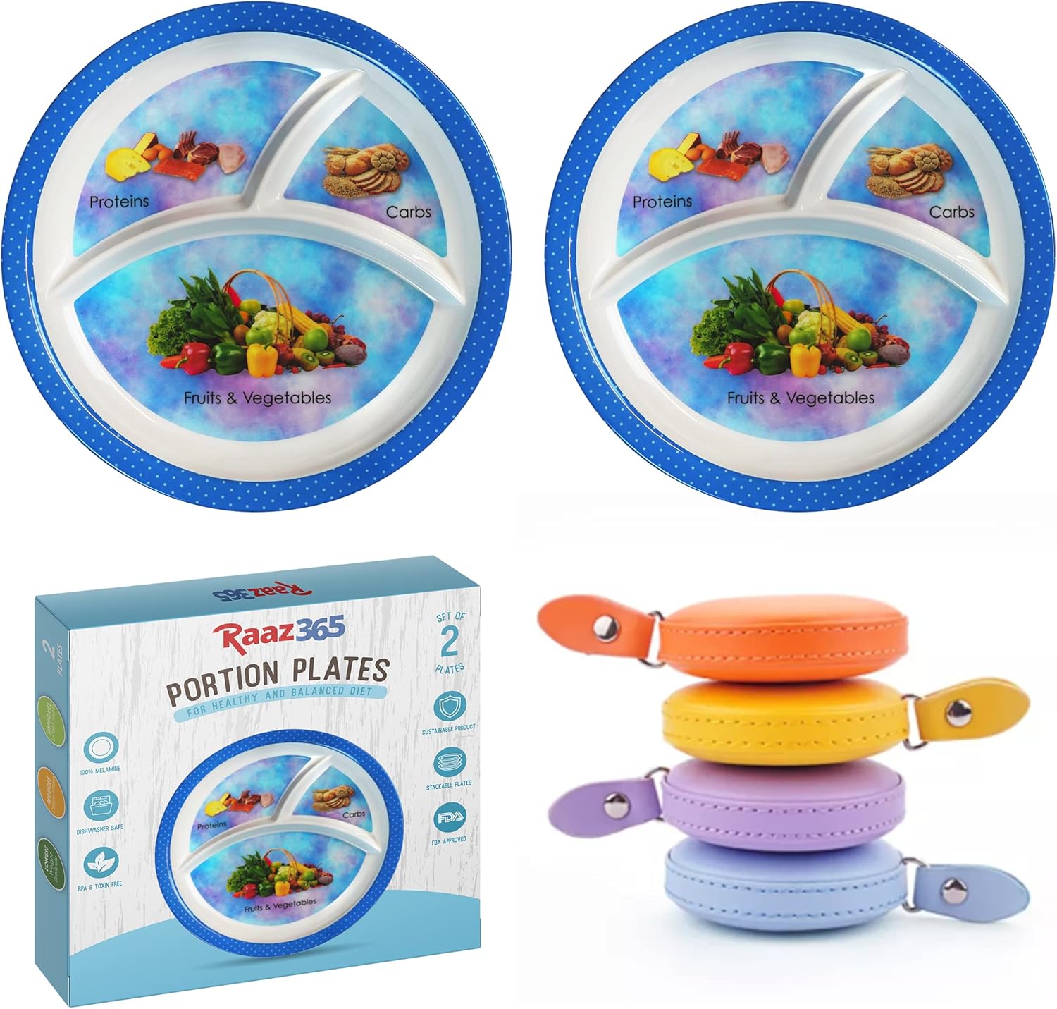 Amazon.com: Raaz365 Portion Control Plates for Weight Loss adults ...