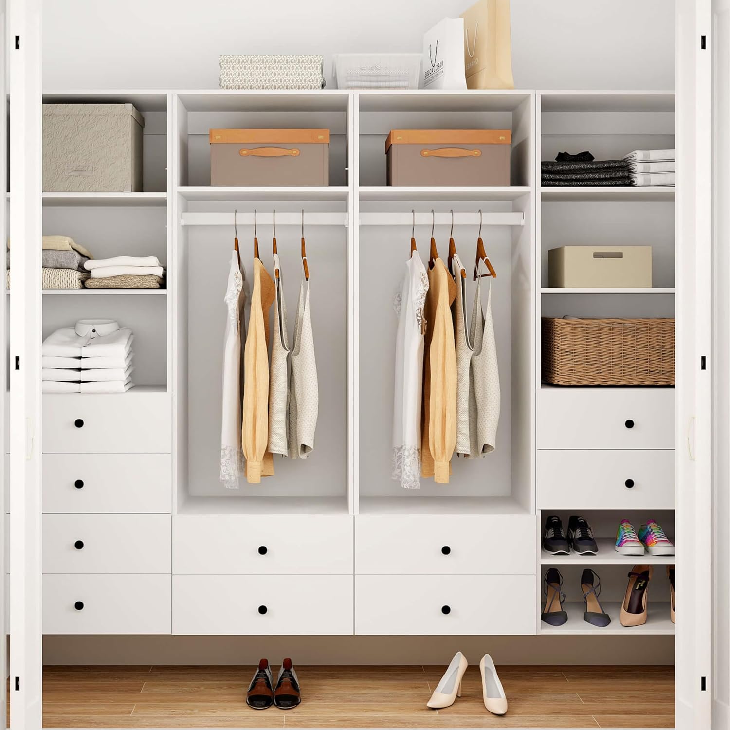 Amazon.com: VivaVista 71" H Clothes Organizer with Closet Shelves Wall ...