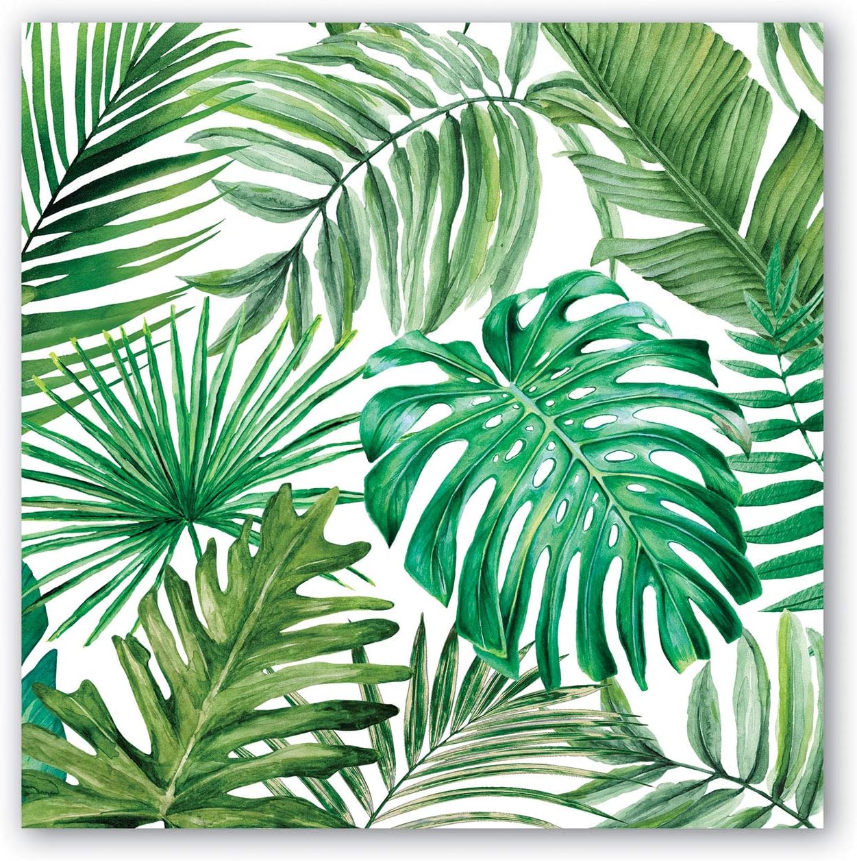 Amazon.com: 100 Tropical Palm Leaf Guest Napkins 3 Ply Disposable Paper ...