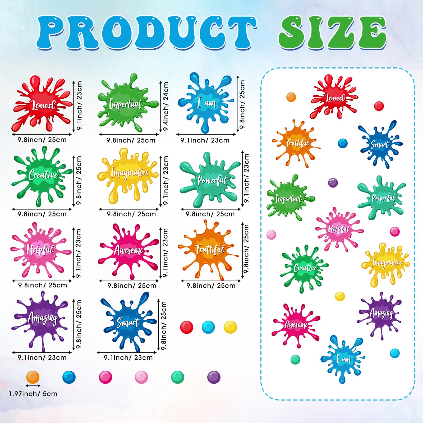 Snapklik.com : 20 Pcs Inspirational Quotes Floor Decals Watercolor ...