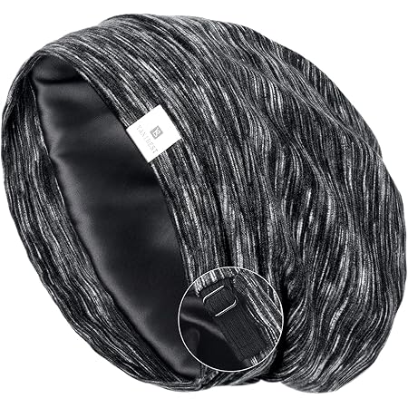 Amazon.com : YANIBEST Silk Satin Bonnet Hair Cover Sleep Cap - Black ...
