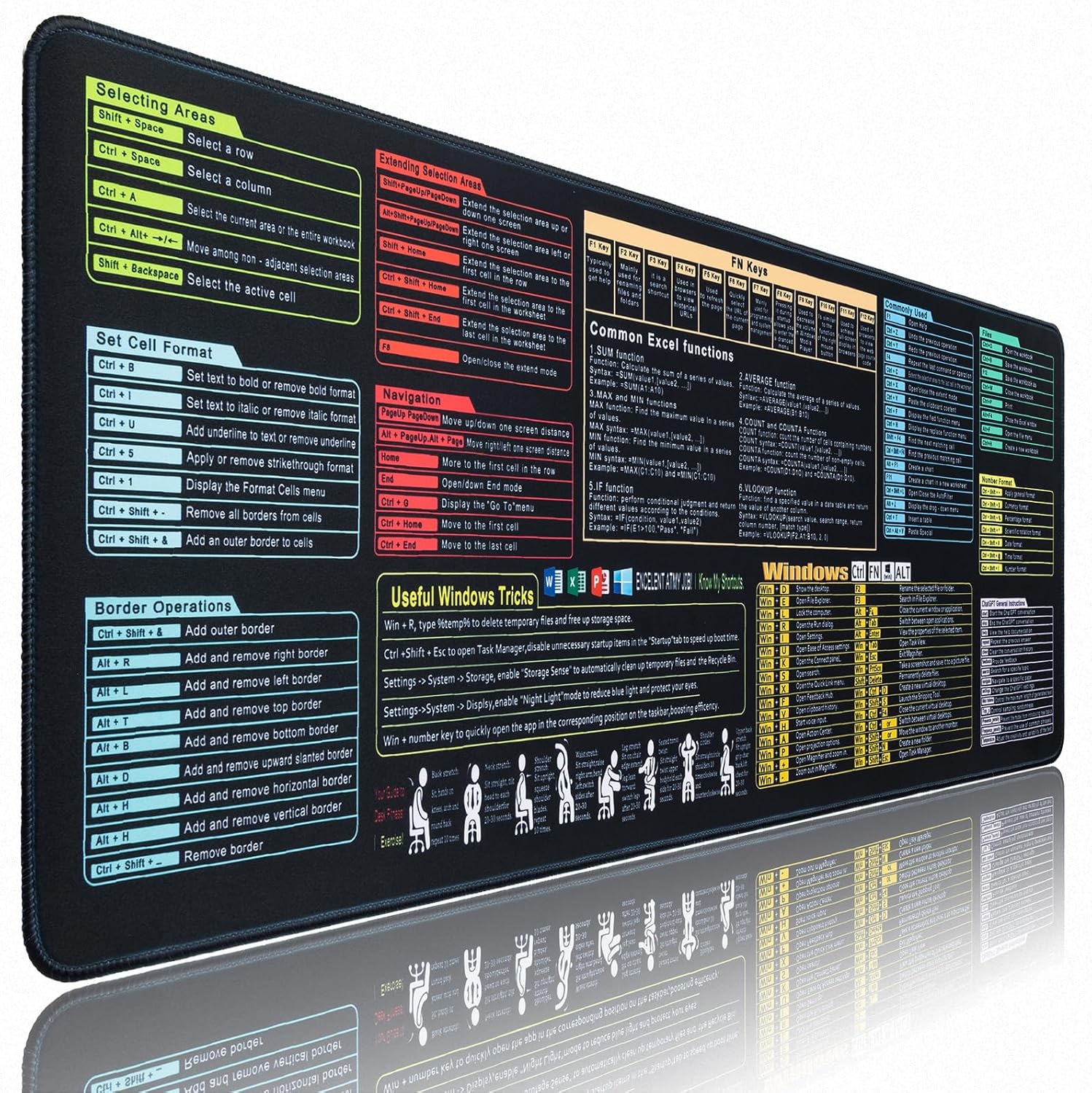 Amazon.com: KOOK UDU ChatGPT/Word/PPT/Excel Shortcut Keys Mouse Pad ...