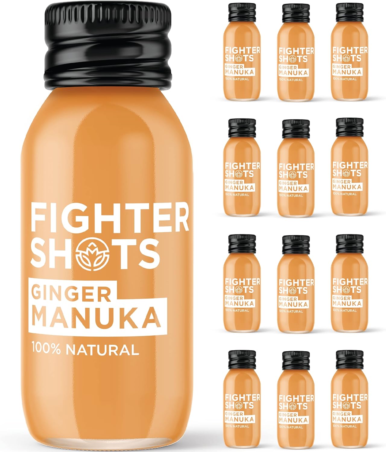 Fighter Shots Ginger Manuka Honey (12x60ml) | Award Winning Fresh ...