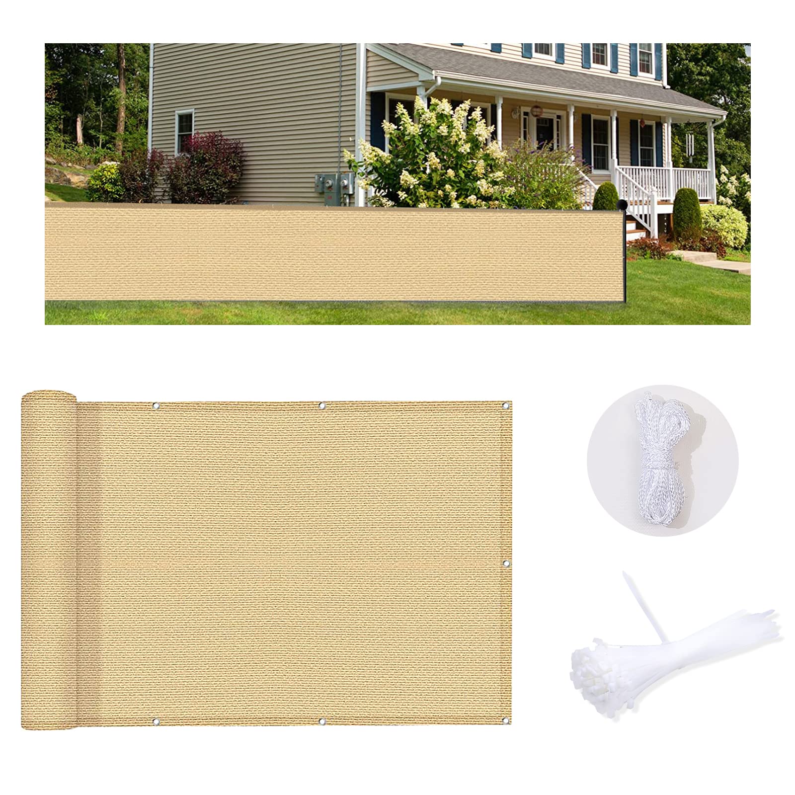 MHX Balcony Privacy Screen for Patio with 95% UV Protection and ...