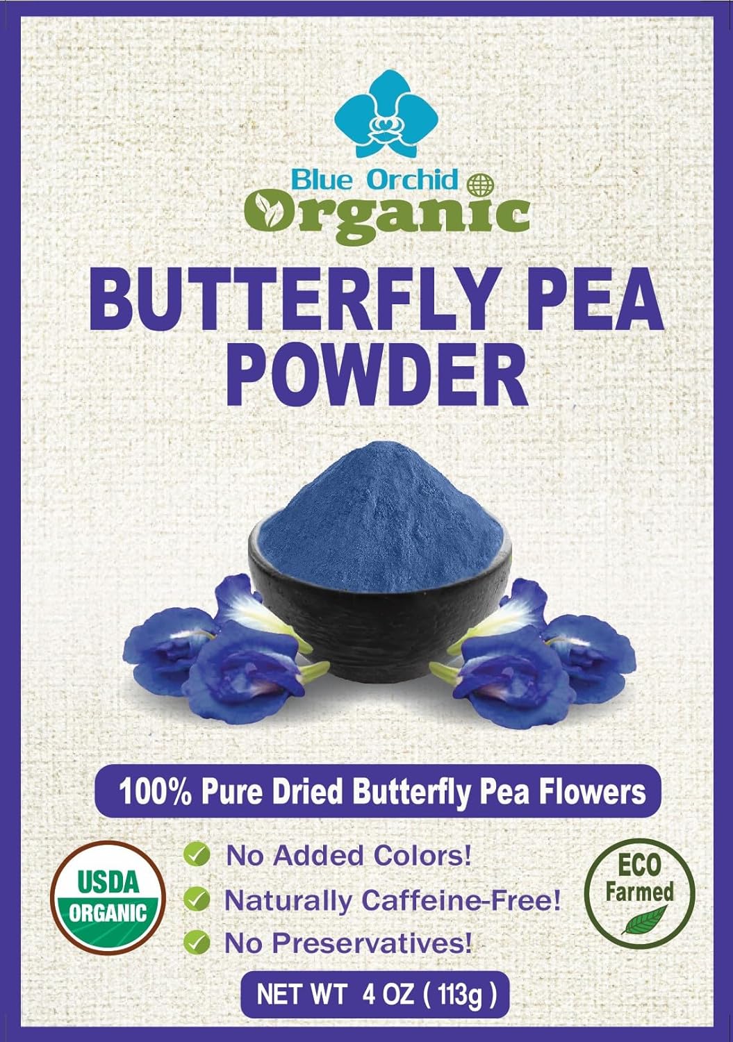 Amazon.com : Butterfly Pea Flower Powder - Organic Blue Matcha Tea and ...