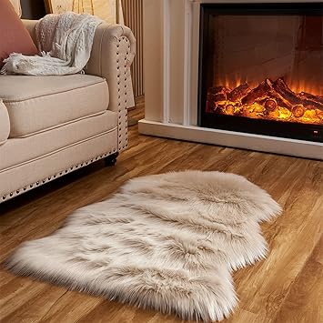 Amazon.com: Arbosofe Ultra Soft Faux Fur Rug, Small Area Rugs, Beige ...