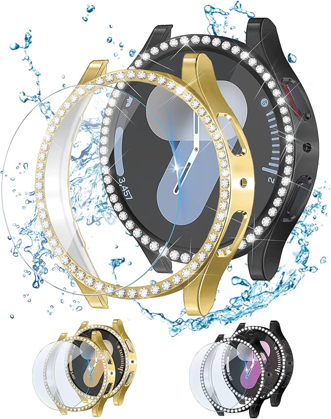 Amazon.com: ALMNVO [2+2 Pack Bling Case for Samsung Galaxy Watch 7 ...