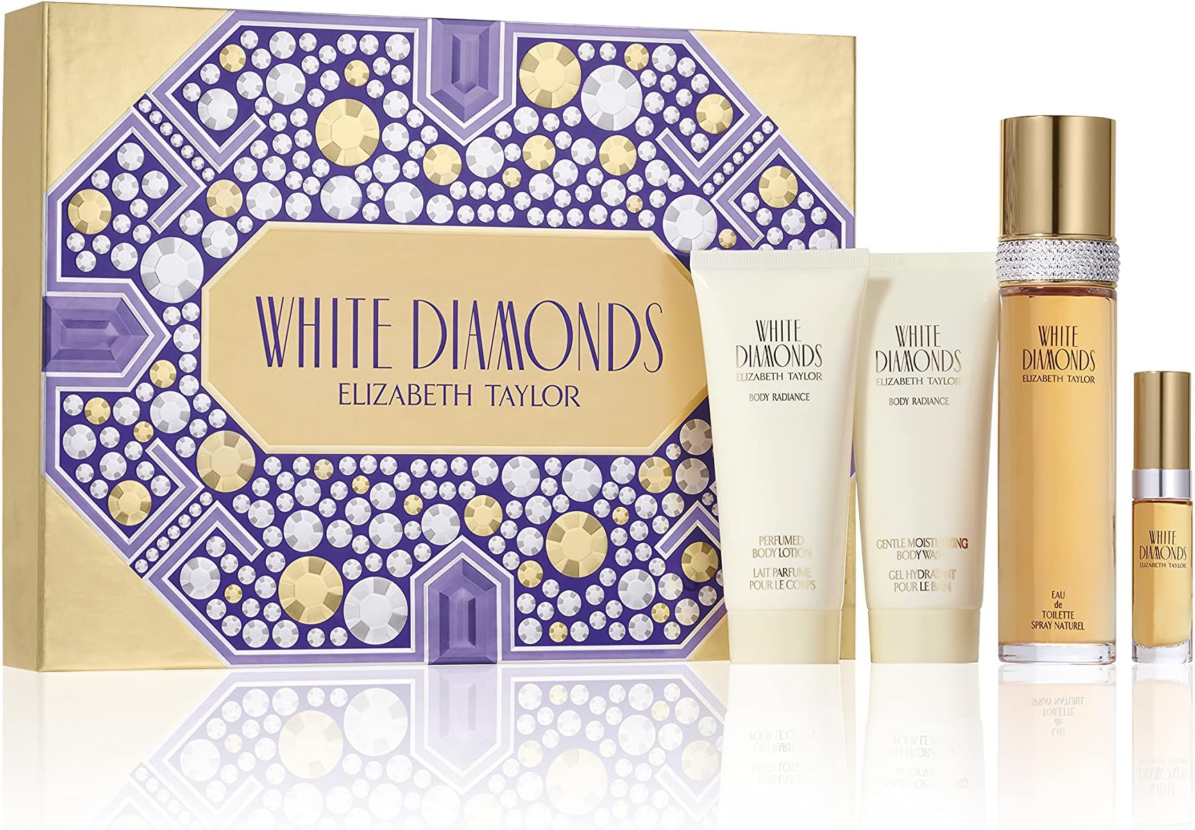 Amazon.com : Elizabeth Taylor 4 Piece White Diamonds Fragrance Gift Set ...
