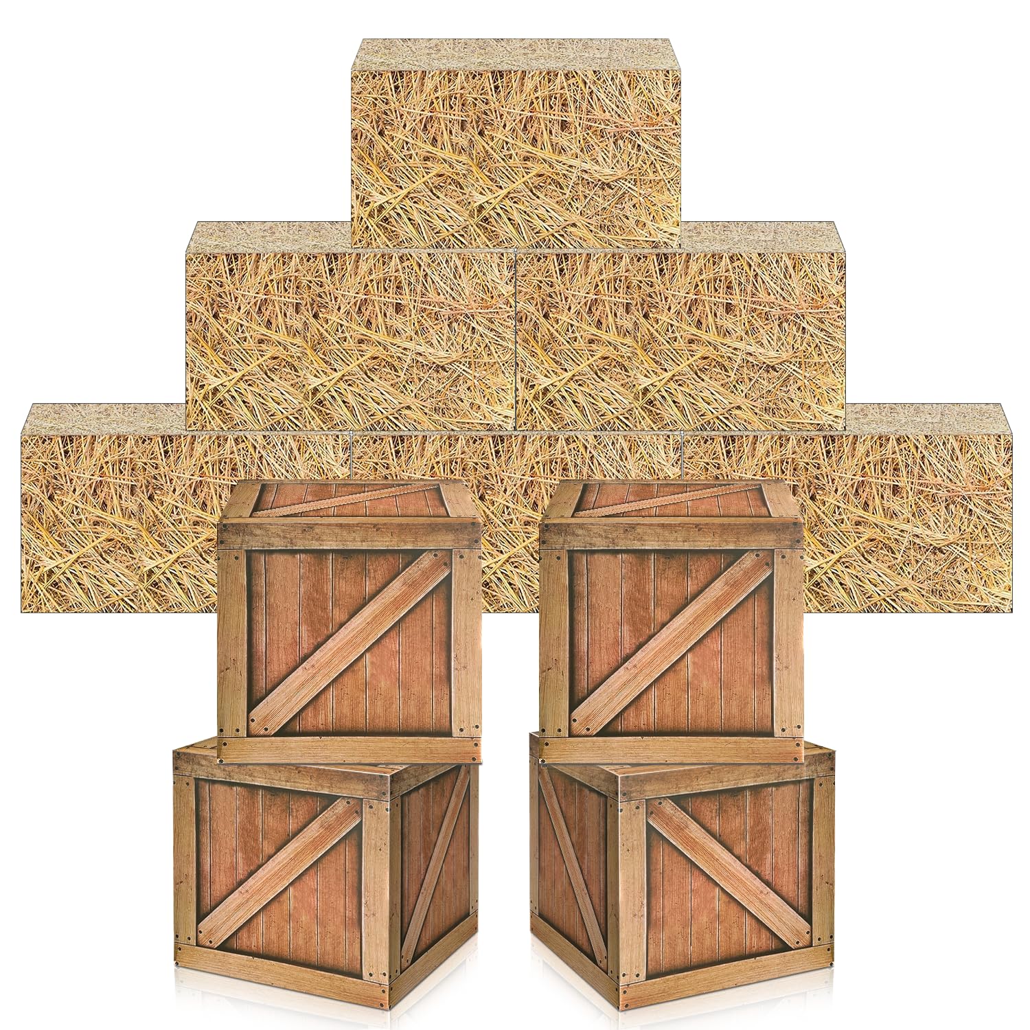 Amazon.com: Augacage 10 Pcs Hay Bales Boxes Decor Western Cowboy Party ...