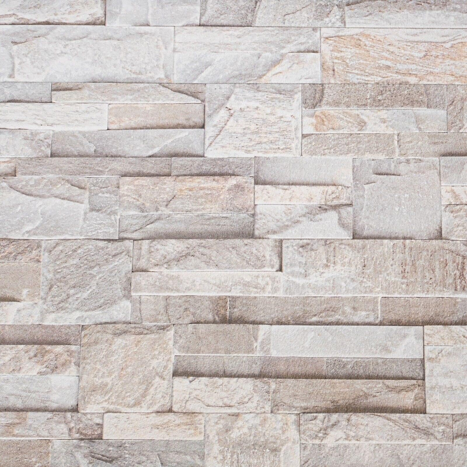 3D Slate Stone Brick Effect Wallpaper Washable Vinyl Sand & Stone ...