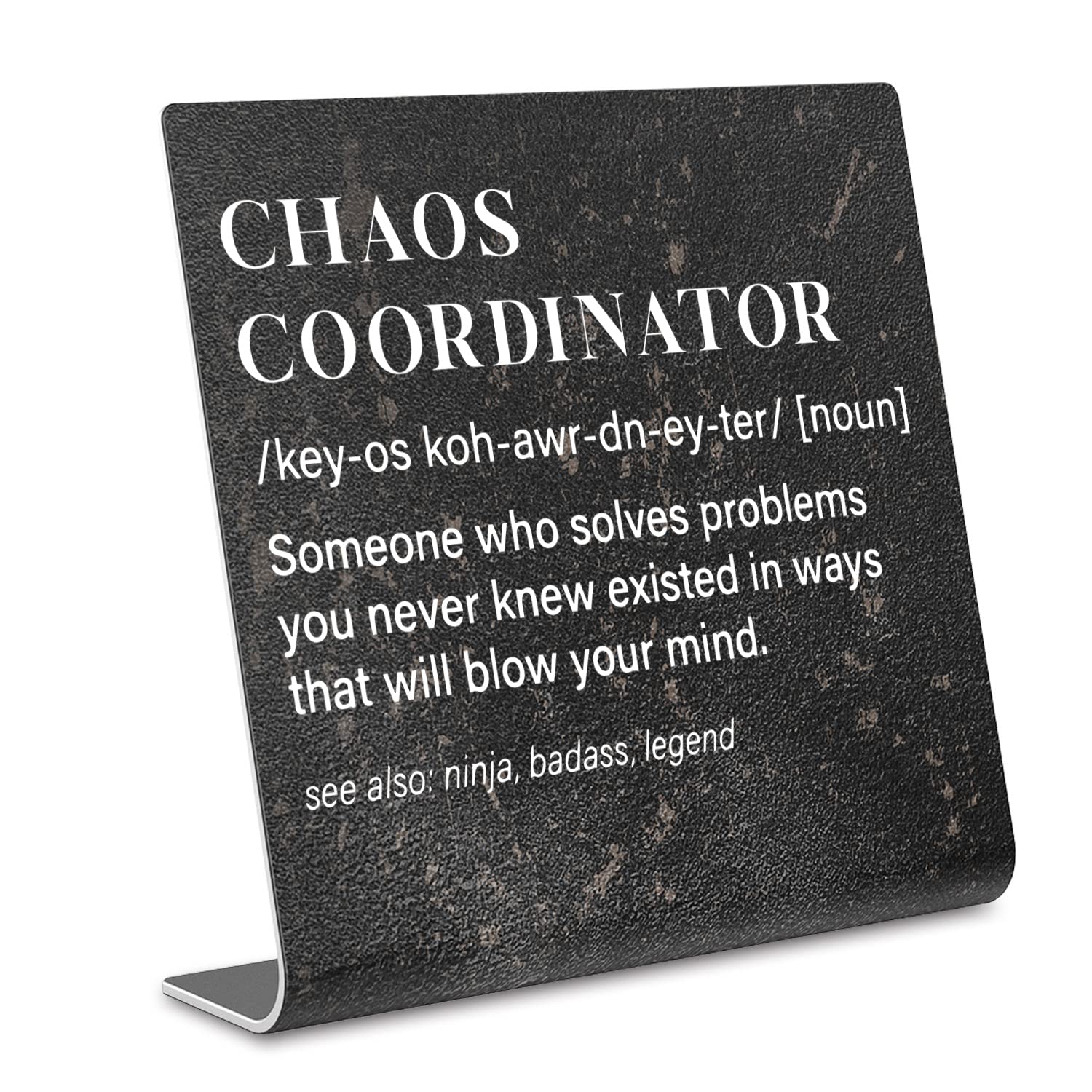 Amazon.com: Chaos Coordinator Sign, Funny Office Desk Decor for Women ...