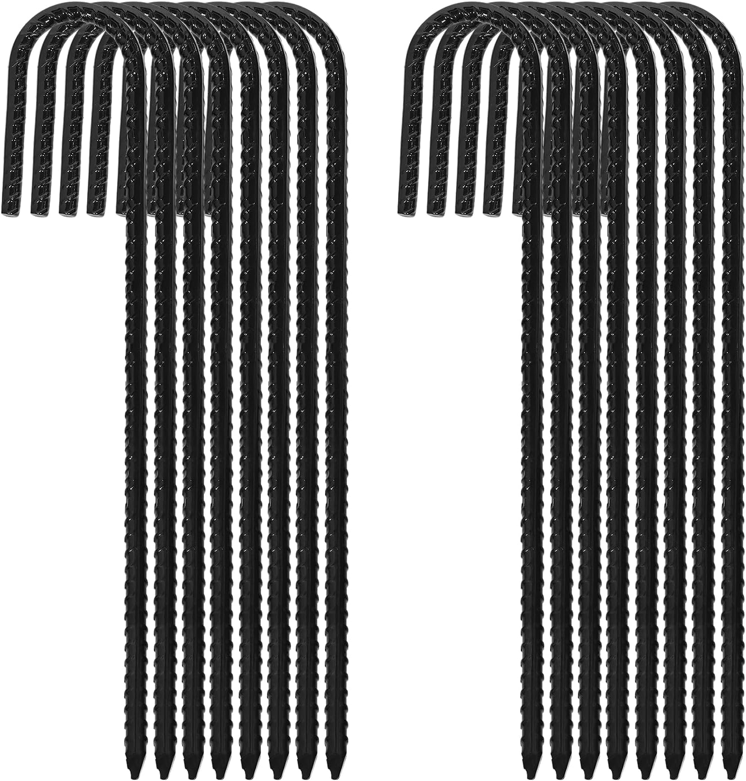 Amazon.com : 16Pack 12 inch Rebar Stakes Heavy Duty J Hook, Galvanized ...