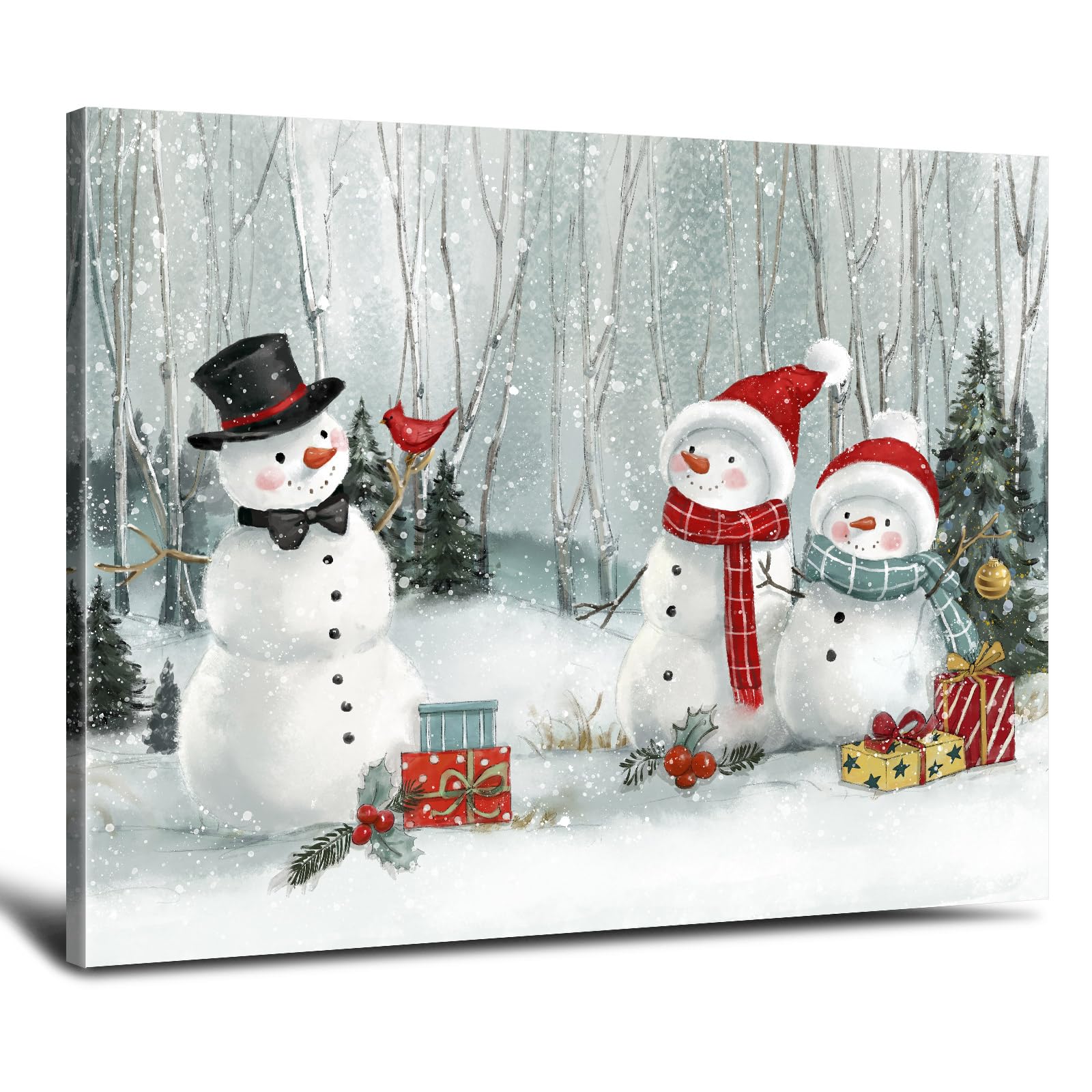Amazon.com: Christmas Snowman Wall Art Decor:Merry Christmas Posters ...