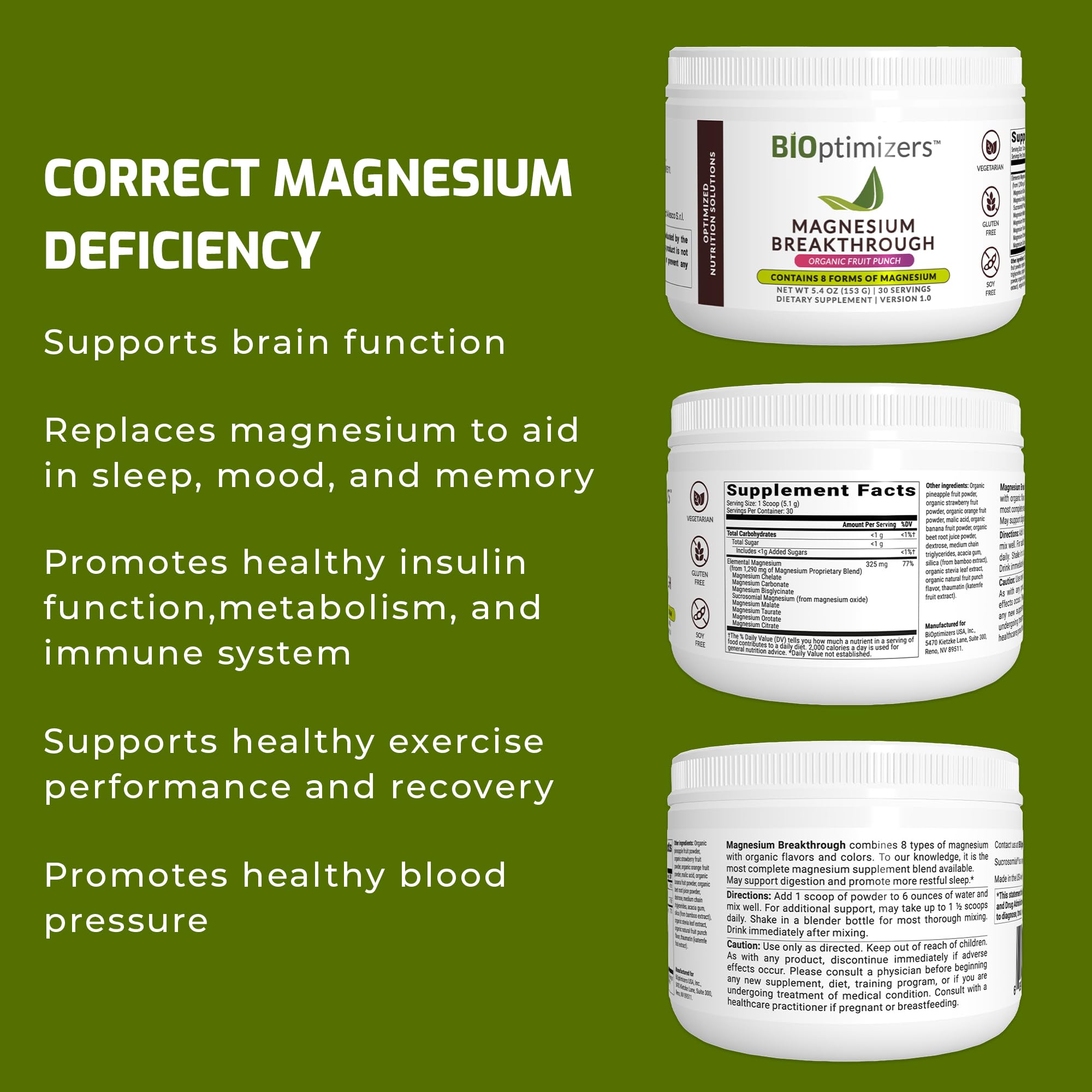 Snapklik.com : BiOptimizers Magnesium Breakthrough Drink Fruit Punch ...