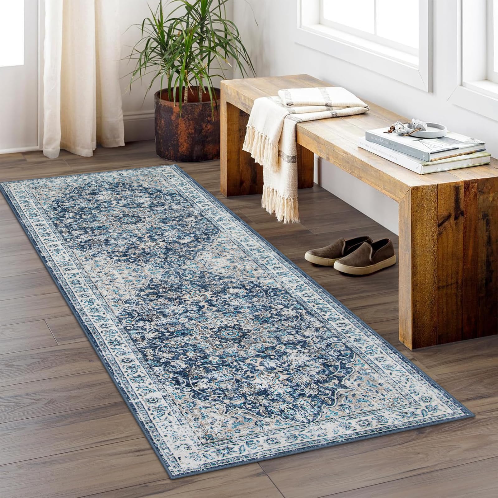 Amazon.com: Beeiva Vintage Entryway Runner Rug Indoor, 2x4 Washable ...