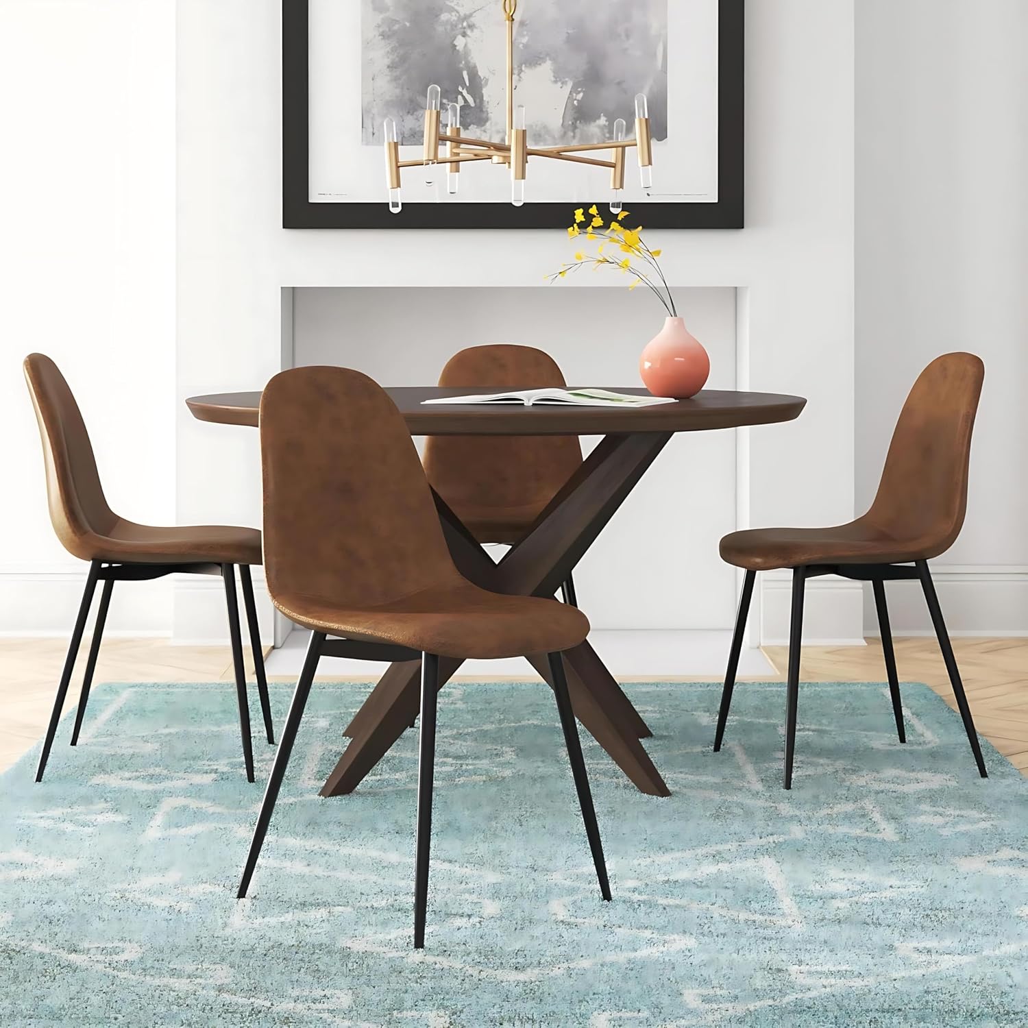 Homy Casa Dining Chairs Set of 4 Side Chair - Ergonomic Upholstery Anti ...