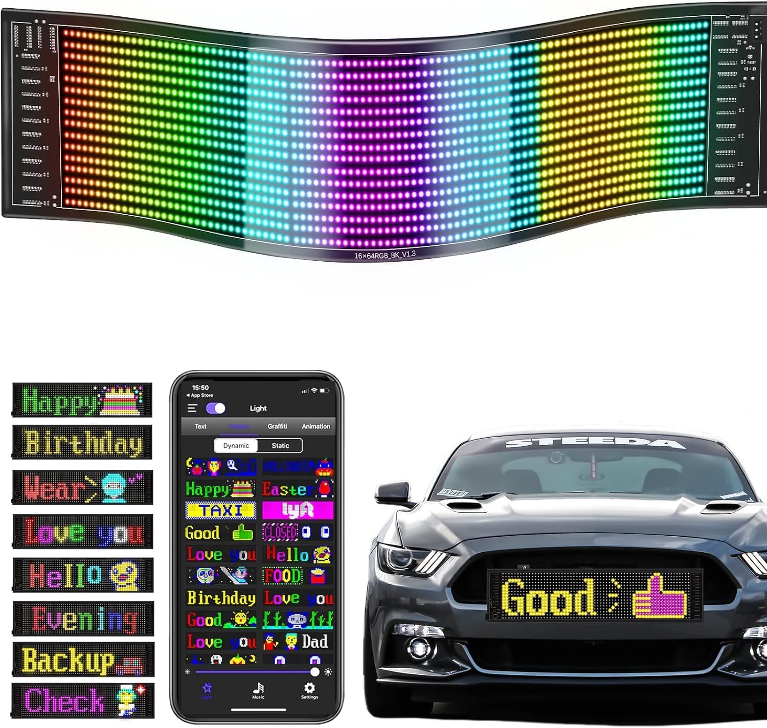 Amazon.com: JDVOOTD Upgrade Multifunctional Bright Led Sign - 15” x 4 ...