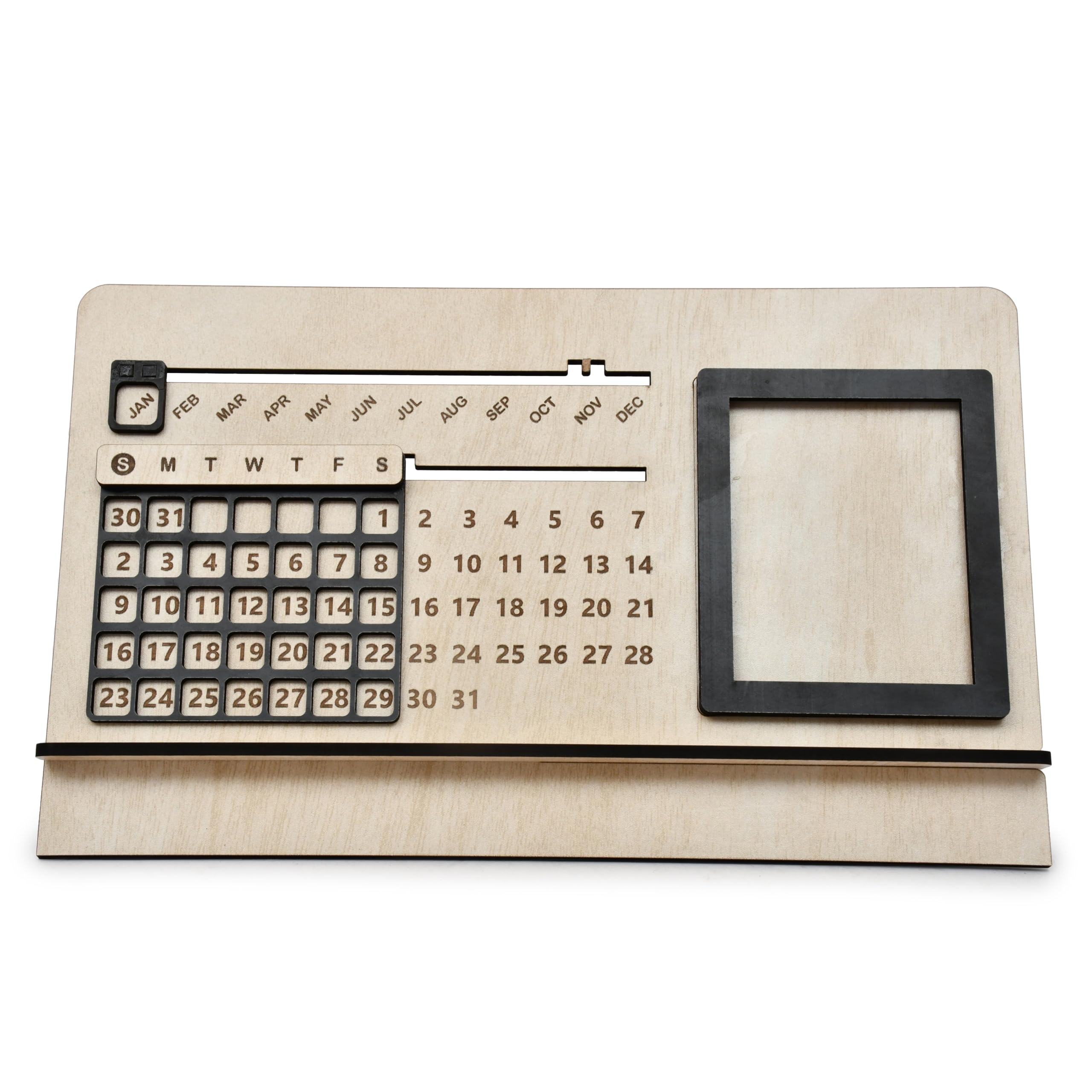 AargKraft Sliding Perpetual Calendar - Durable MDF Wood, Modern Design ...