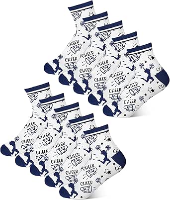 Amazon.com: Maiteenly 24 Pairs Ankle Cheer Socks Cheerleading Team ...