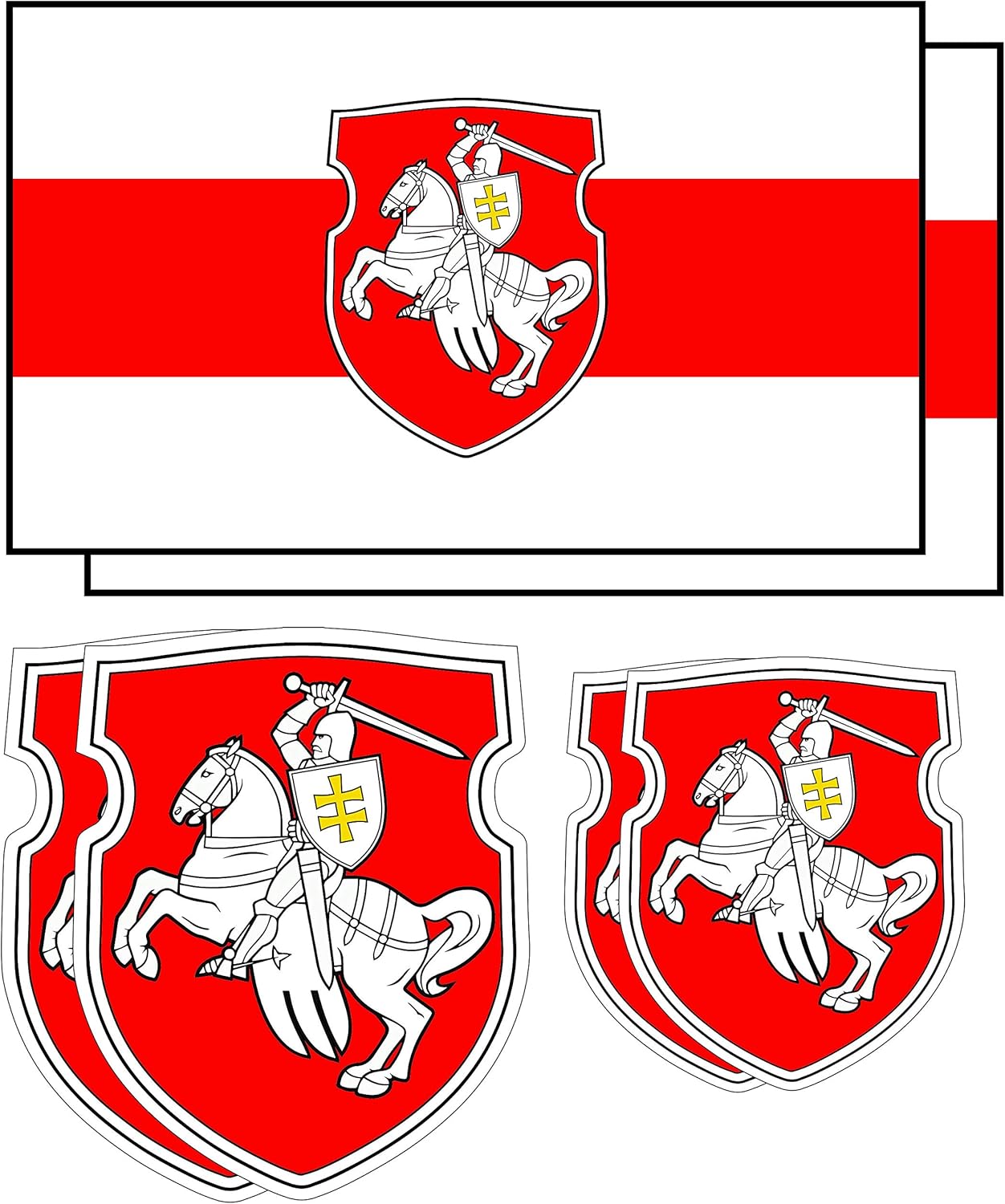 Amazon.com: Belarus Pagonya Flag Vinyl Sticker Set - Belarus Pagonya ...